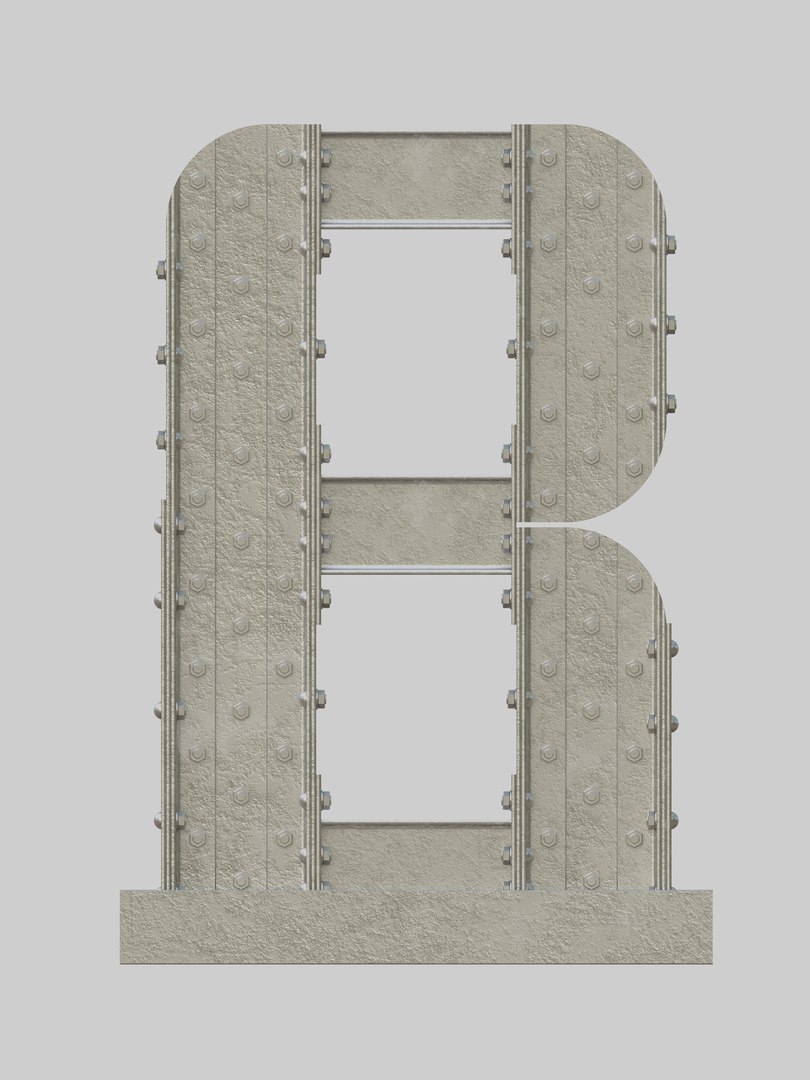 Steel Construction Font - Letter B 3D Model - TurboSquid 1894699