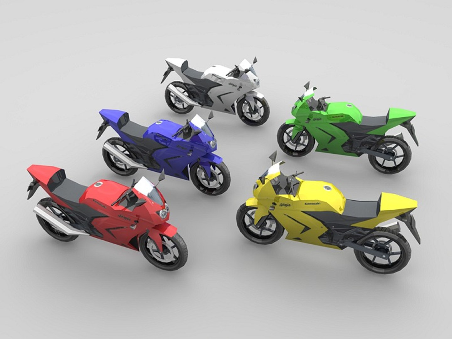 3d Motorcycle Kawasaki Ninja Model