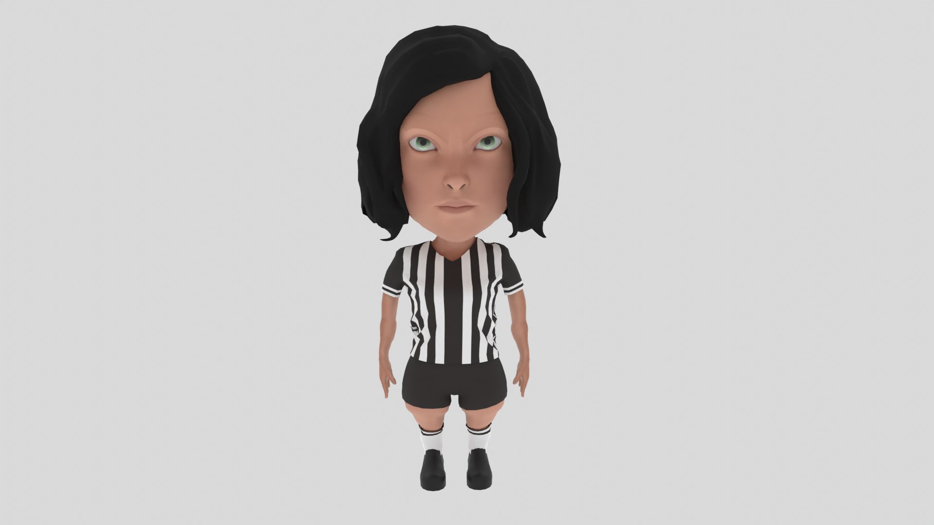 3D model Cartoon Footballer Woman - TurboSquid 2034766