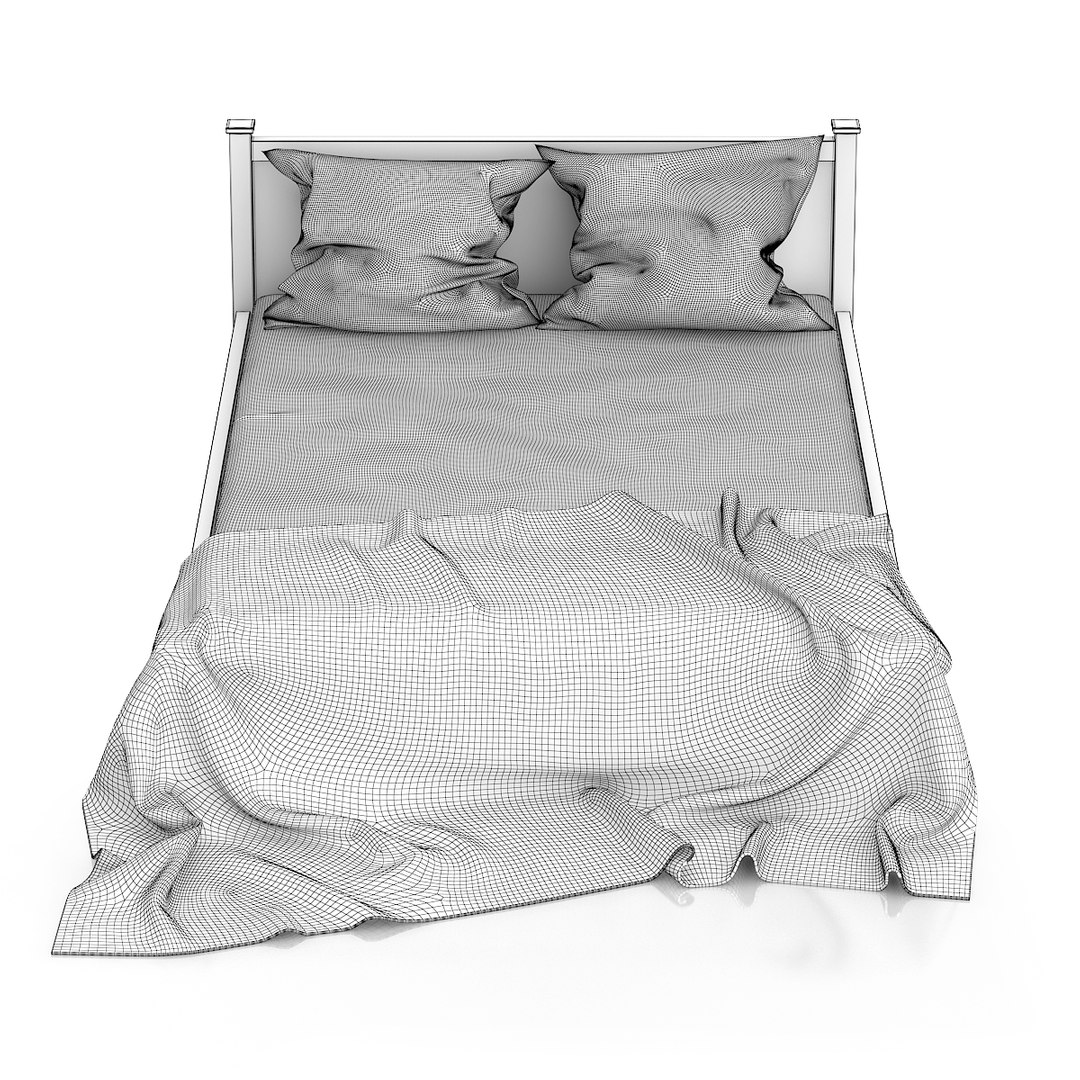 3d Model Wooden Bed Sheet