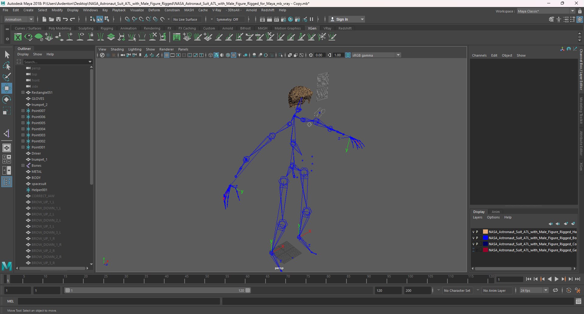 NASA Astronaut Suit A7L With Male Figure Rigged For Maya 3D Model - TurboSquid 2385638