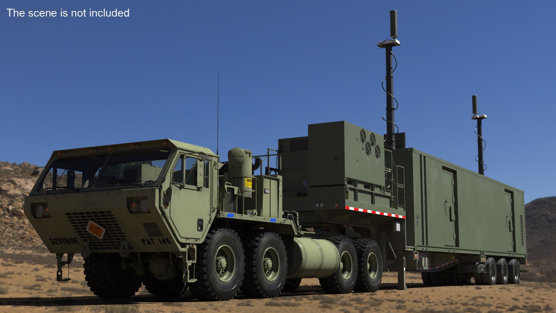 US Army Typhon Battery Operation Center With Antennas Up And Truck M983 ...