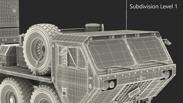 アンテナを上げた米陸軍タイフォン砲台運用センターとトラック M9833Dモデル - TurboSquid 2330085