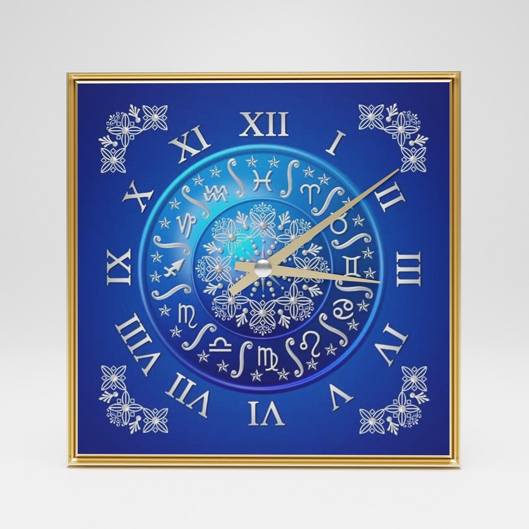 3D Model Wall Clock Horoscope - TurboSquid 1732373