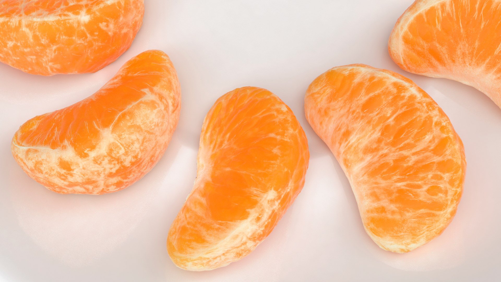 Peeled Mandarin Orange Segments On White Plate 3D Model - TurboSquid ...