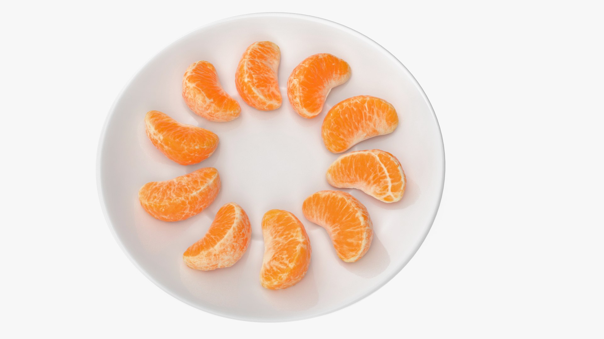 Peeled Mandarin Orange Segments On White Plate 3D Model - TurboSquid ...
