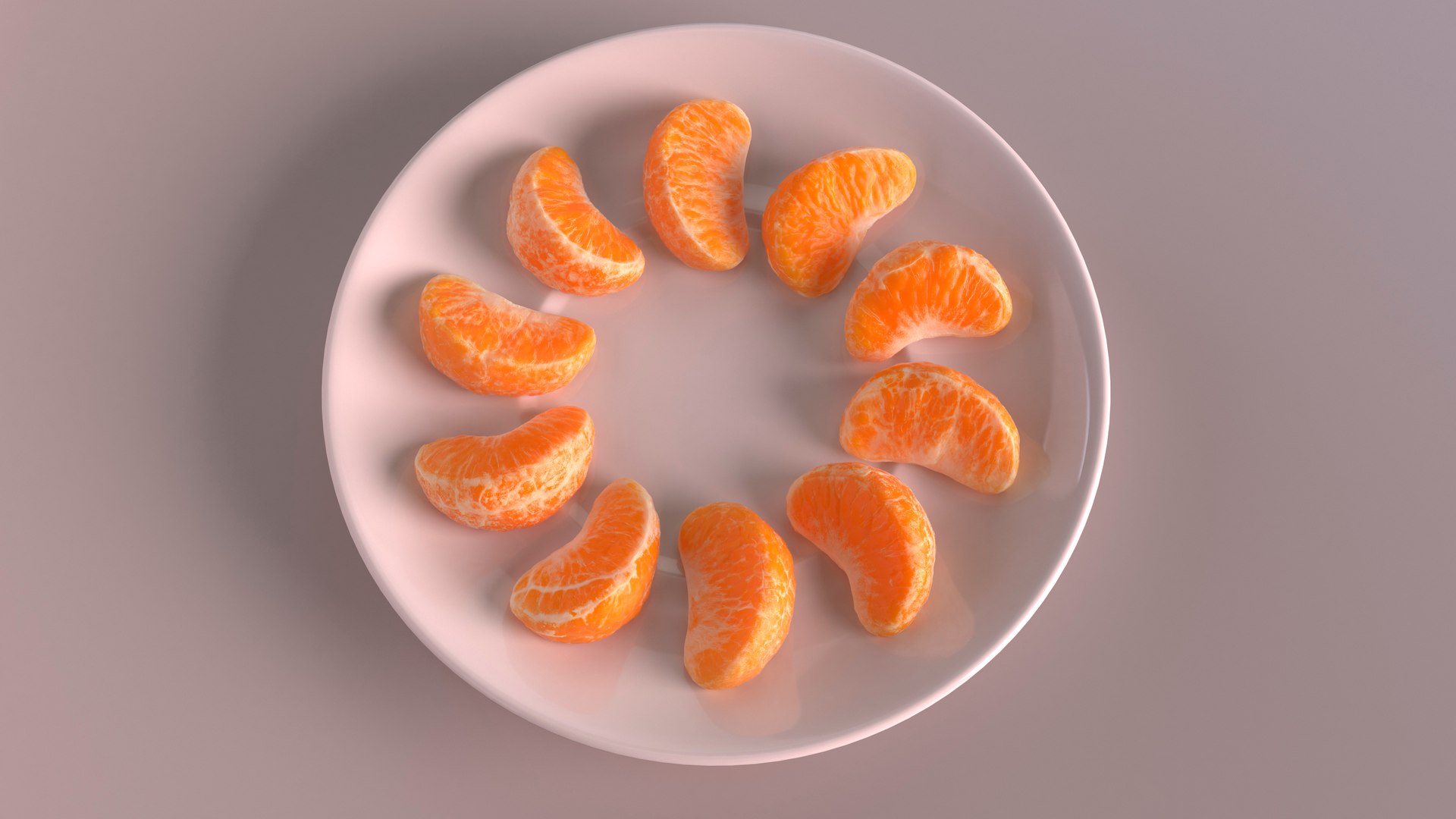 Peeled Mandarin Orange Segments On White Plate 3D Model - TurboSquid ...