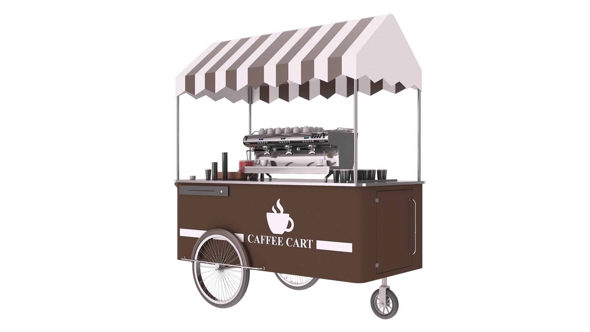 Coffee Cart With Coffee Makers 3D Model - TurboSquid 2089704