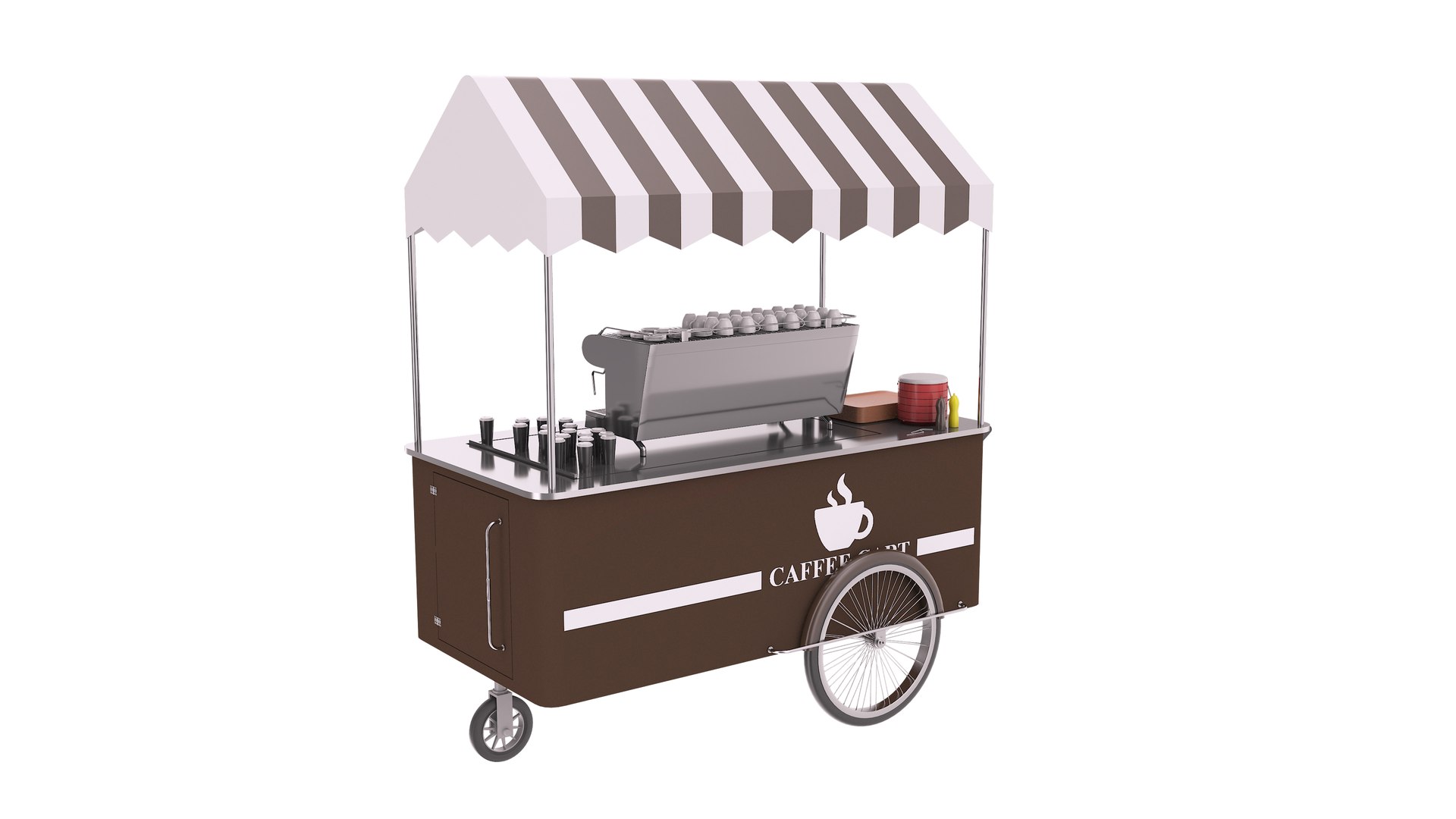 Coffee Cart With Coffee Makers 3D Model - TurboSquid 2089704