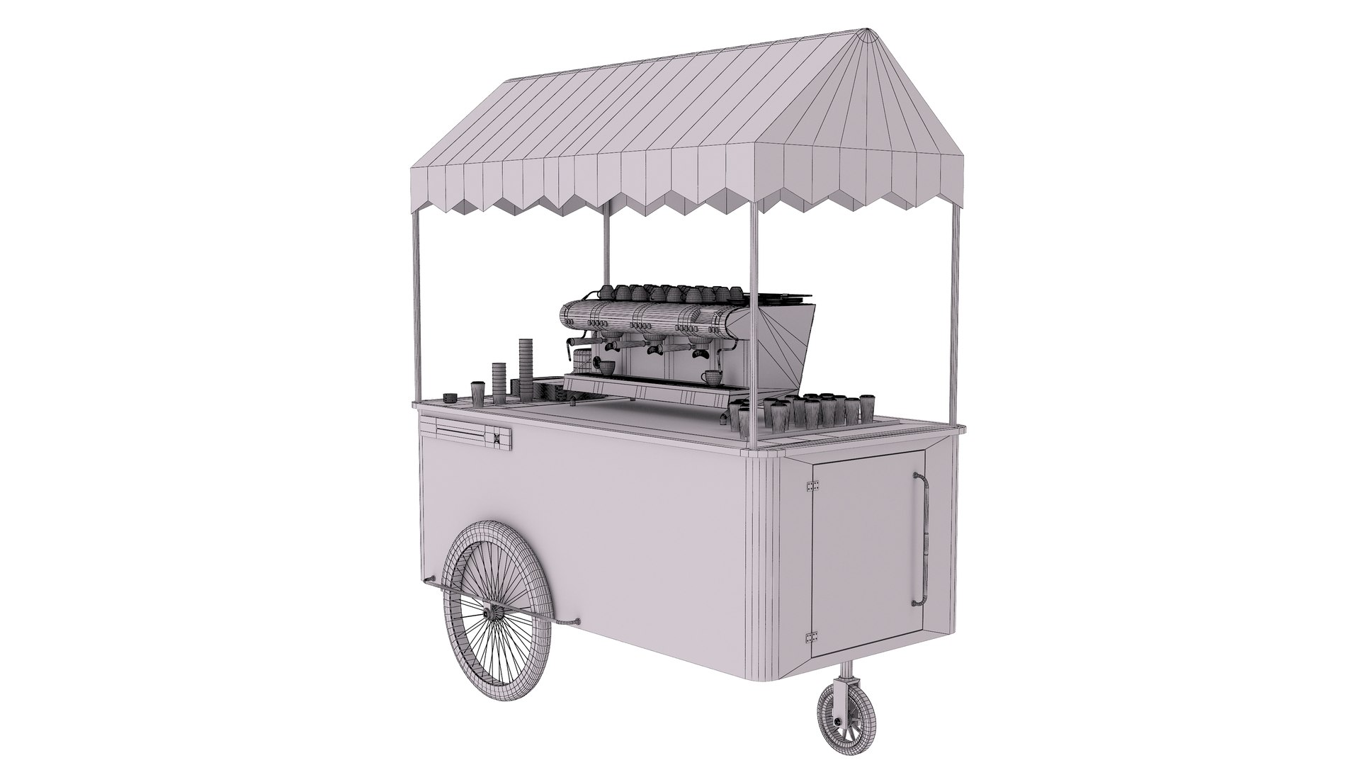 Coffee Cart With Coffee Makers 3D Model - TurboSquid 2089704