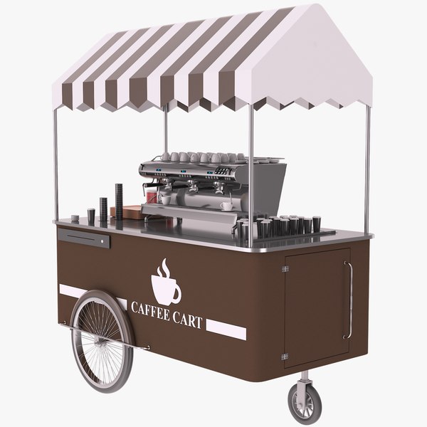 modelo 3d Coffee Cart With Coffee Makers - TurboSquid 2089704