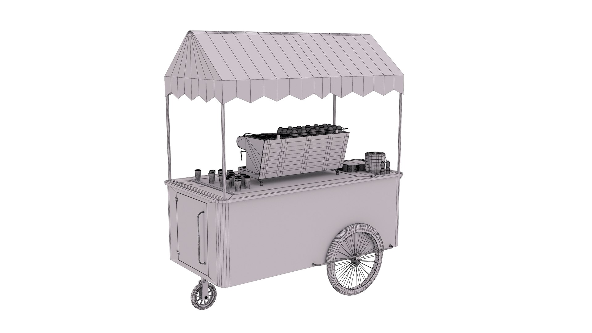 Coffee Cart With Coffee Makers 3D Model - TurboSquid 2089704