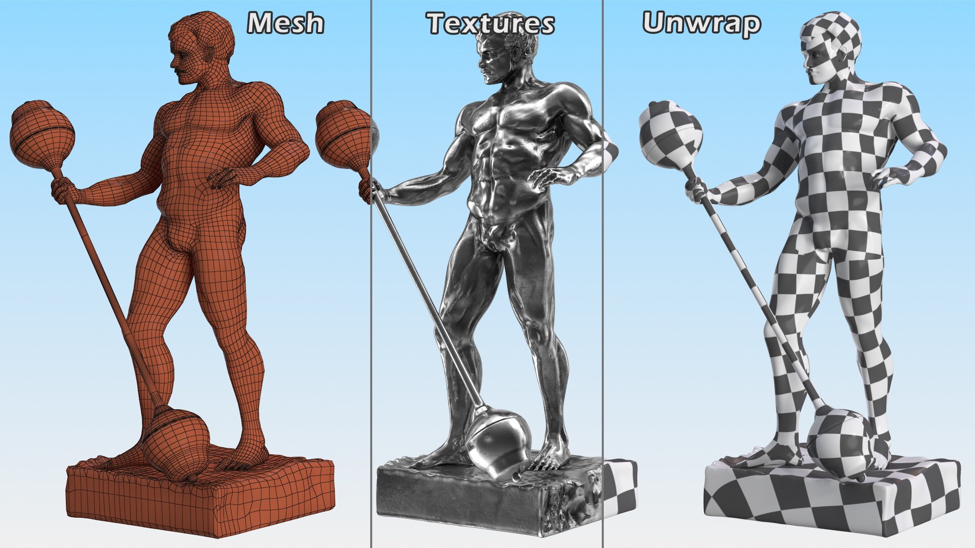 3D Bodybuilding Winner Silver Statue Model - TurboSquid 1832855