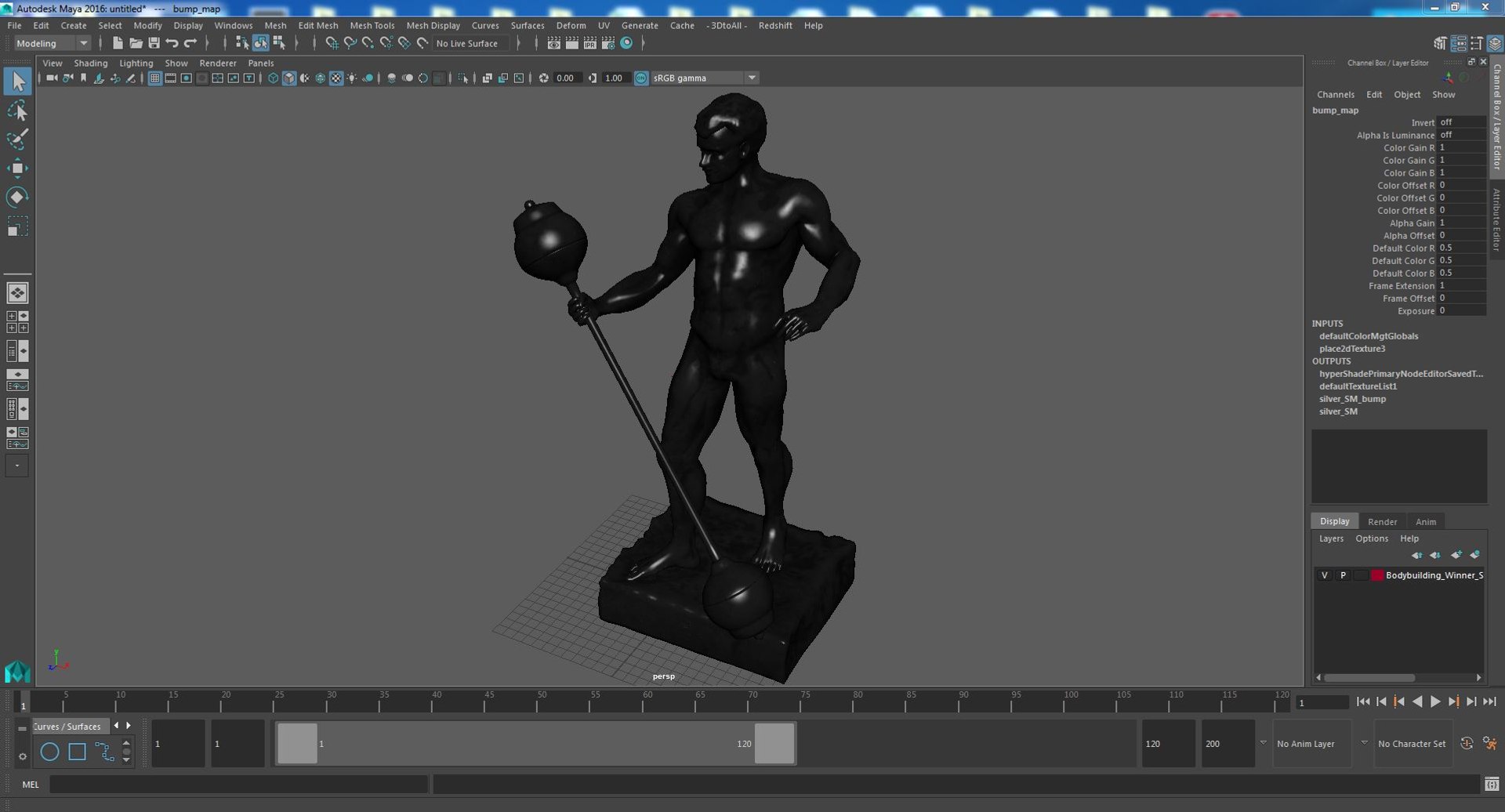 3D Bodybuilding Winner Silver Statue Model - TurboSquid 1832855