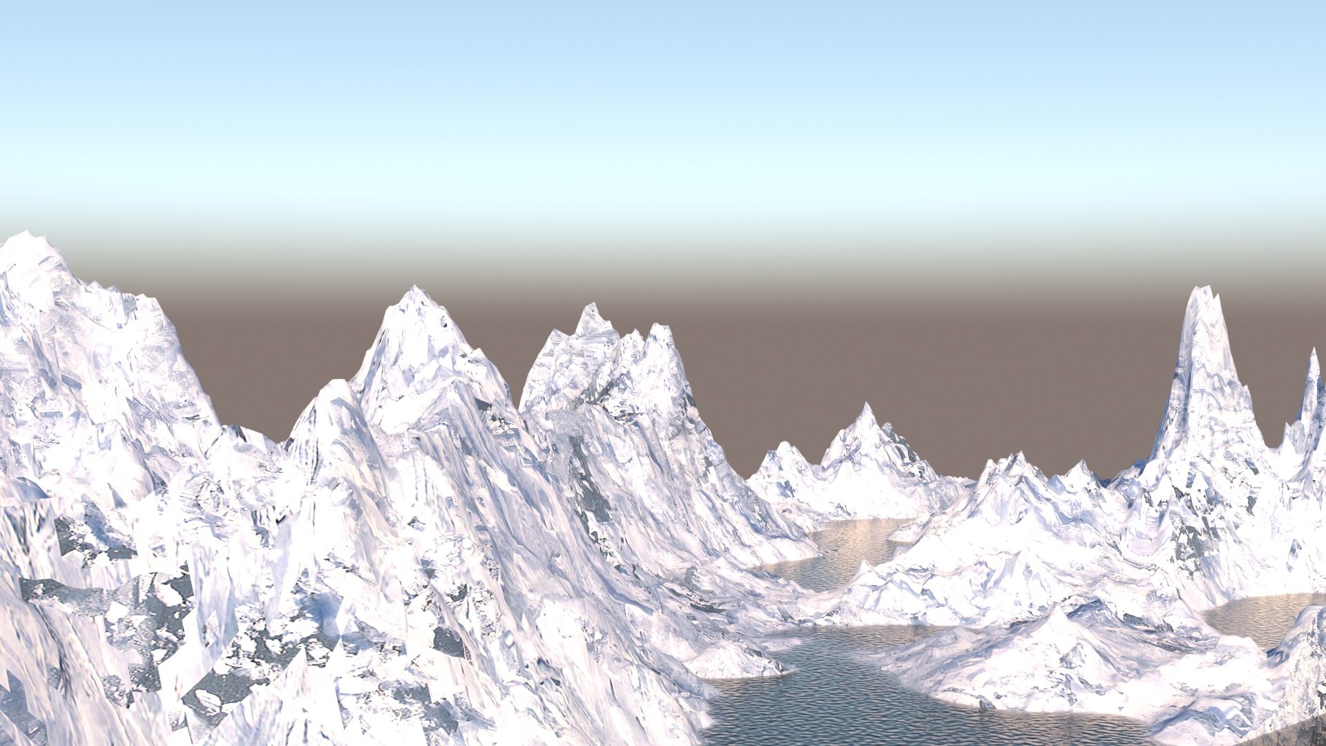 3D model Relief mountain range and lake in winter - TurboSquid 2106501
