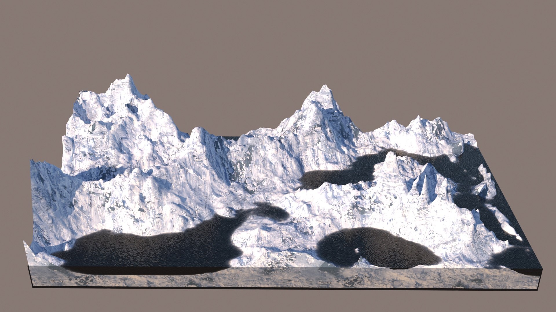3D model Relief mountain range and lake in winter - TurboSquid 2106501
