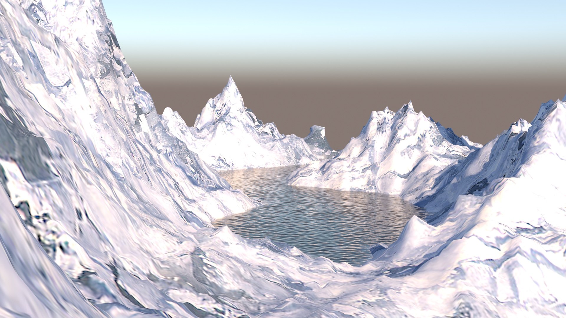 3D model Relief mountain range and lake in winter - TurboSquid 2106501