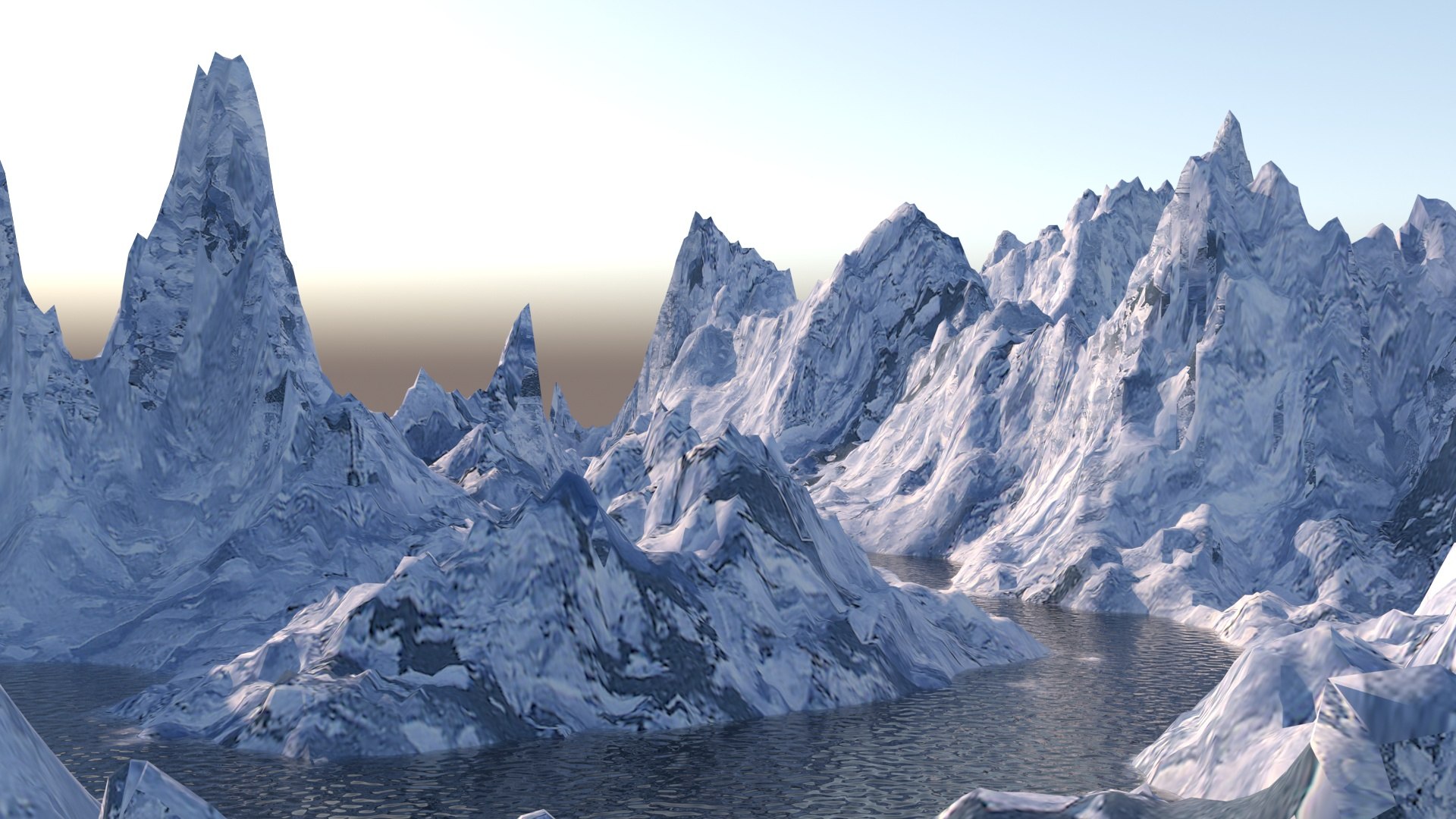 3D model Relief mountain range and lake in winter - TurboSquid 2106501