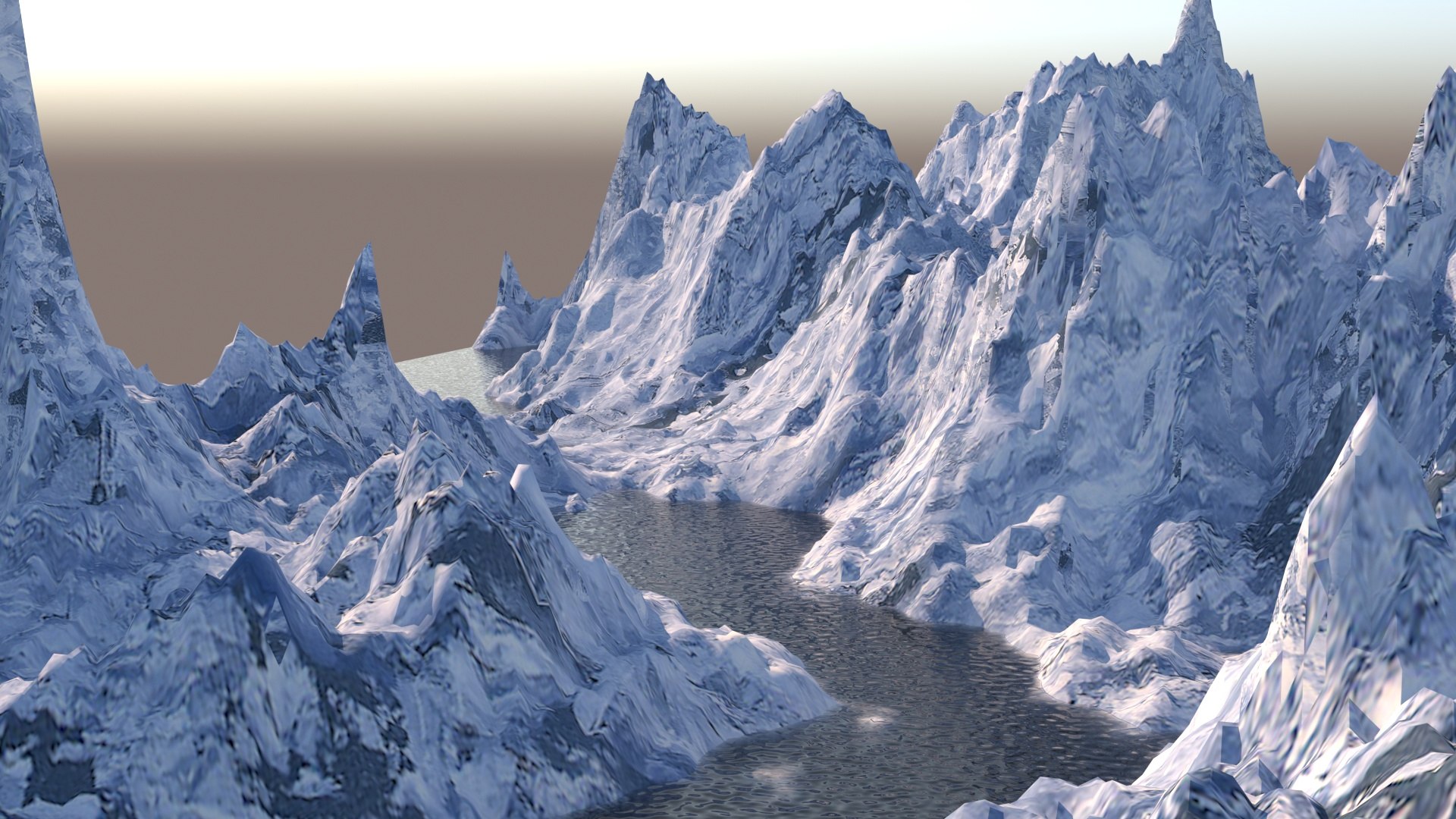 3D model Relief mountain range and lake in winter - TurboSquid 2106501
