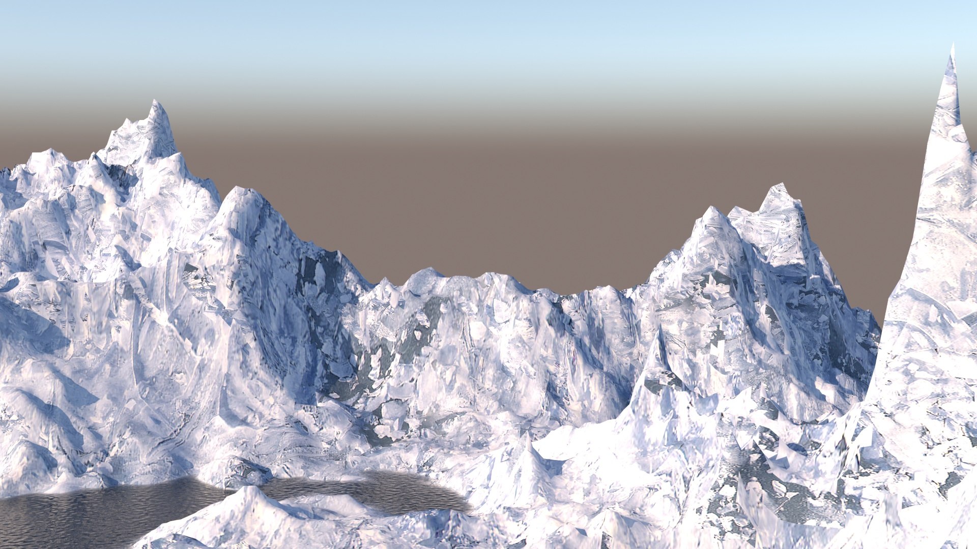 3D model Relief mountain range and lake in winter - TurboSquid 2106501