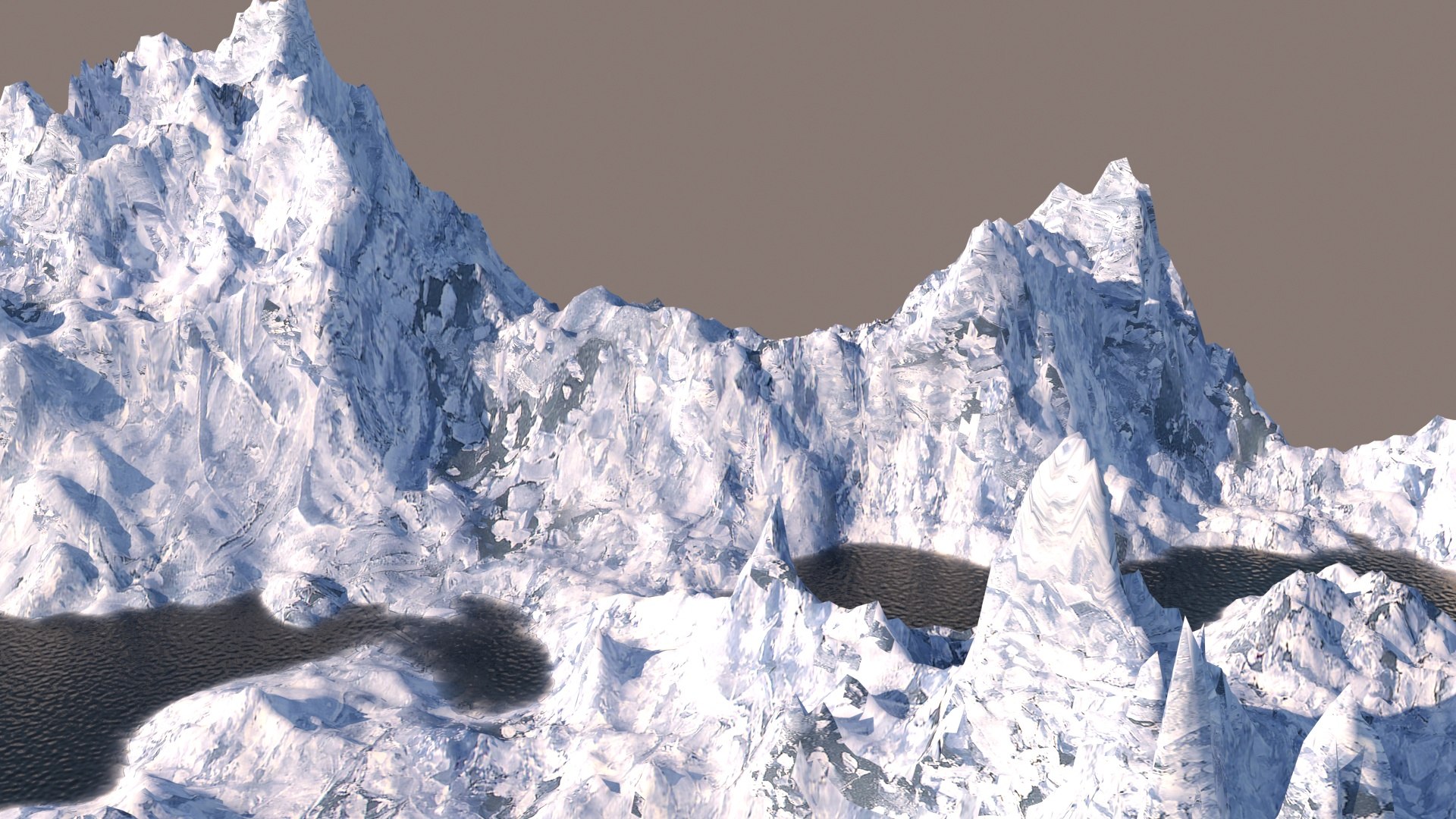 3D model Relief mountain range and lake in winter - TurboSquid 2106501