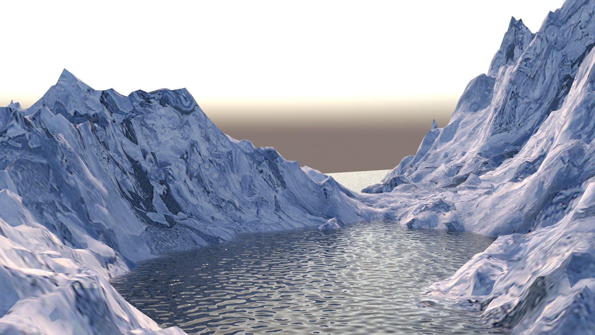 3D model Relief mountain range and lake in winter - TurboSquid 2106501