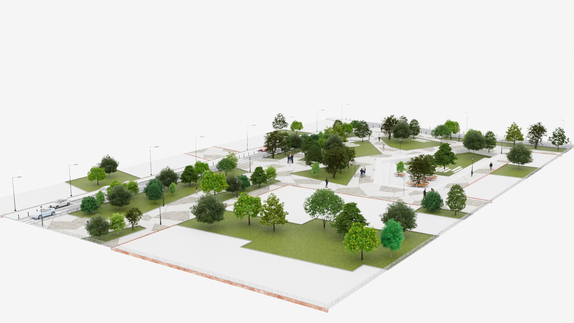 Modern City Park 3D Scene 3D Model - TurboSquid 2197250