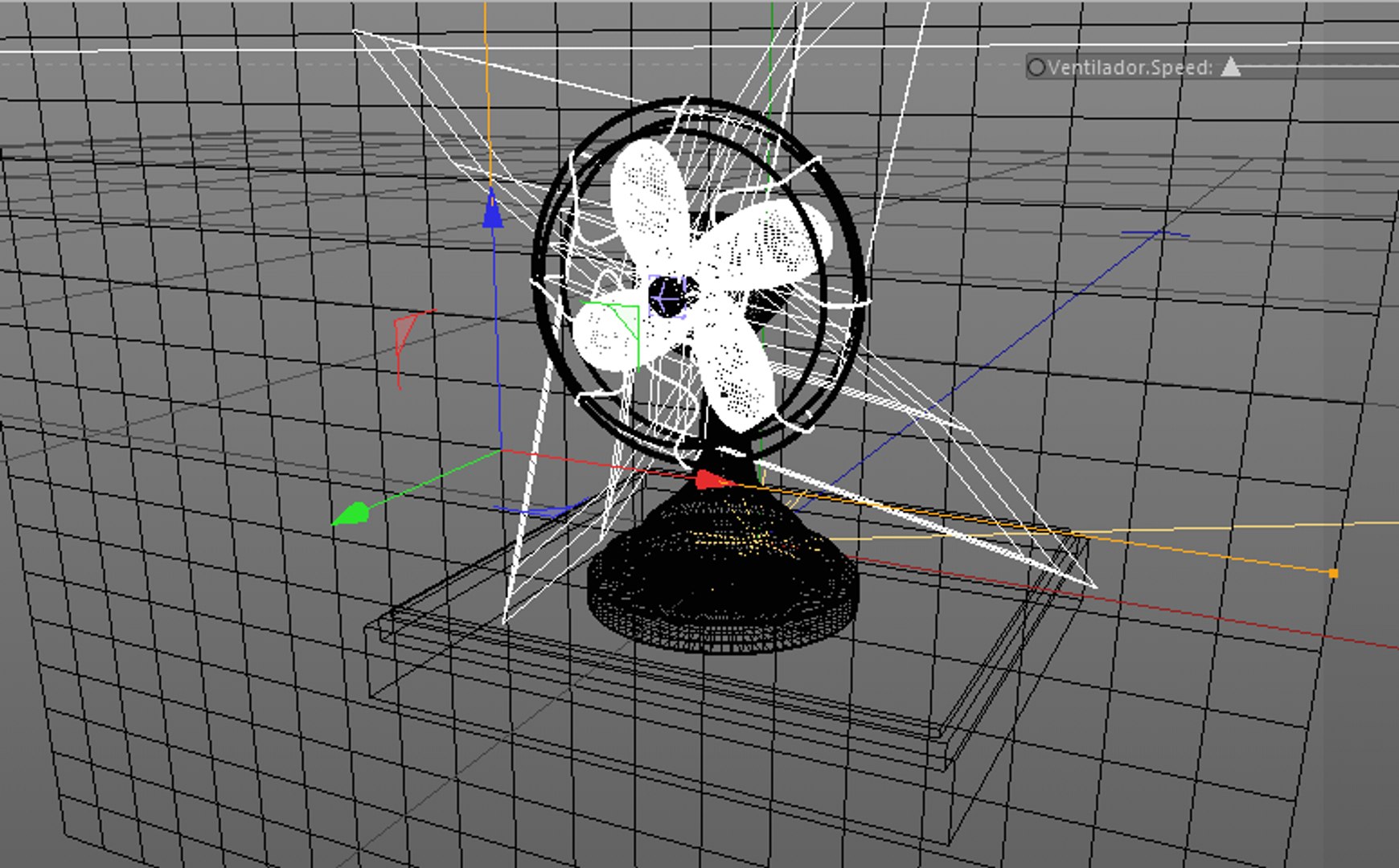 3d model fan motion blur
