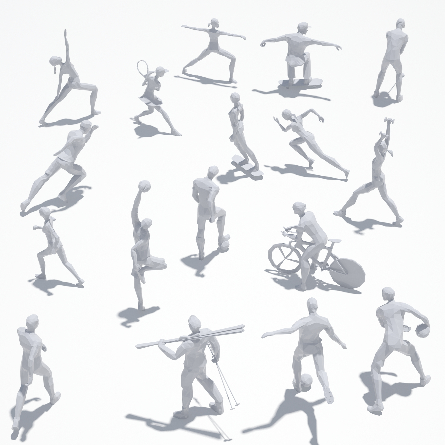 Pack sport poses model - TurboSquid 1291844