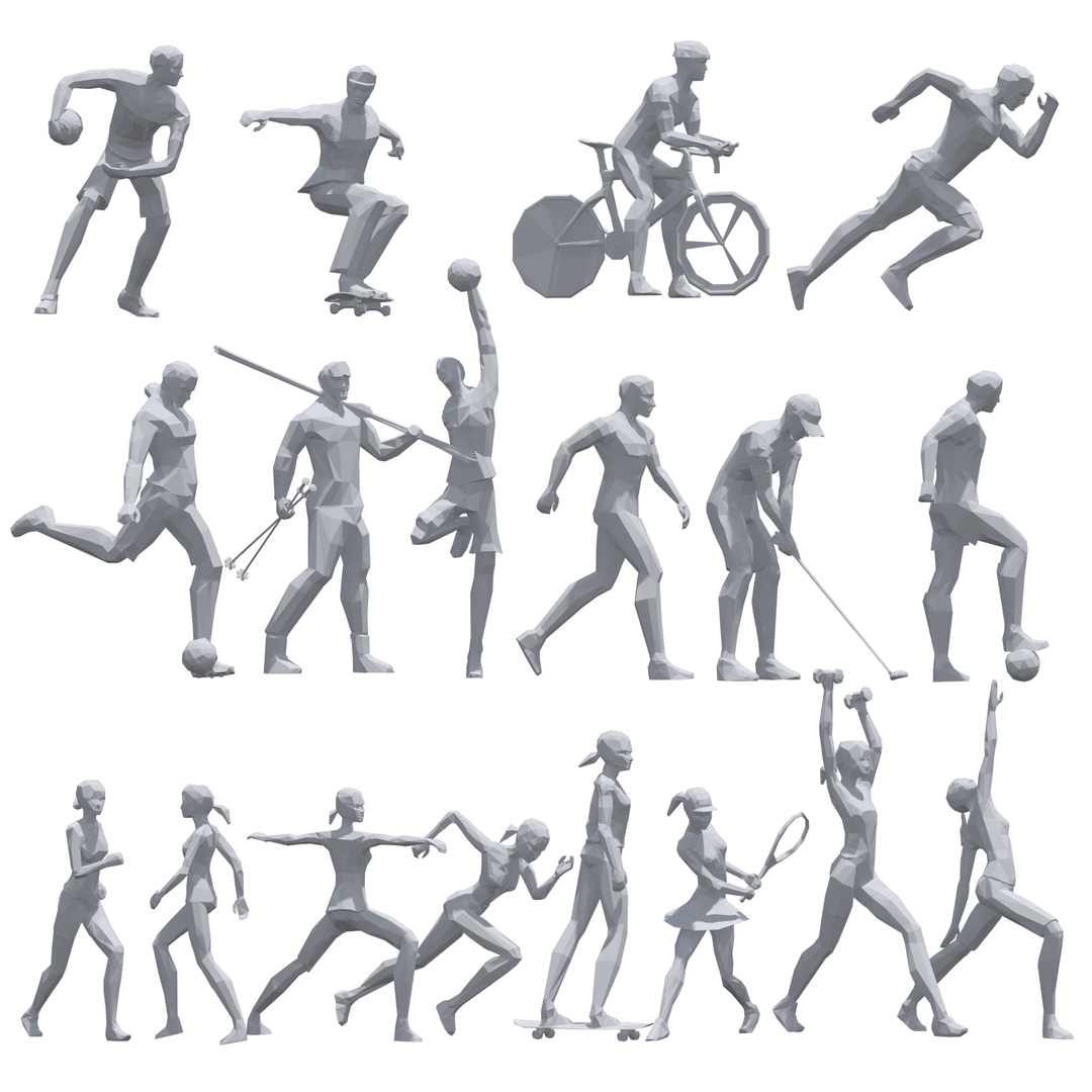 Pack sport poses model - TurboSquid 1291844
