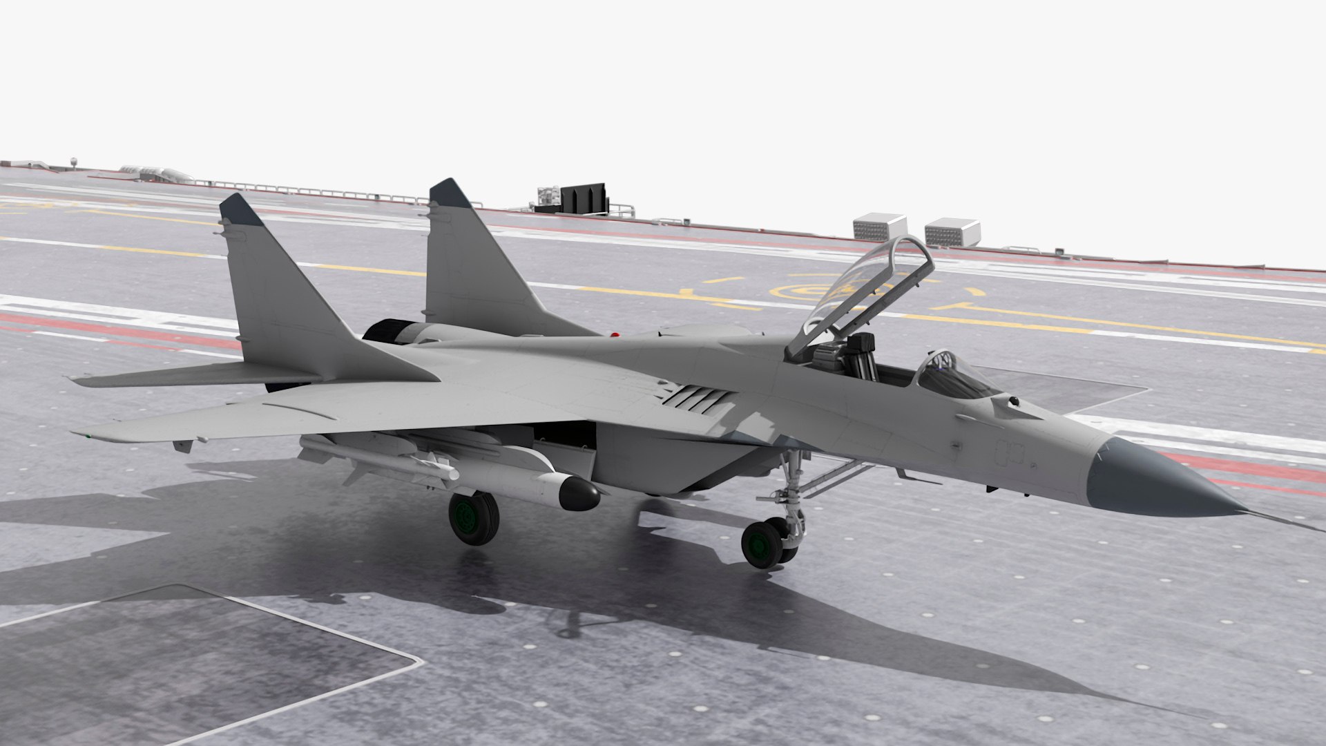 Aircraft Carrier Type 003 And MiG 29 Fighter Aircraft Model ...