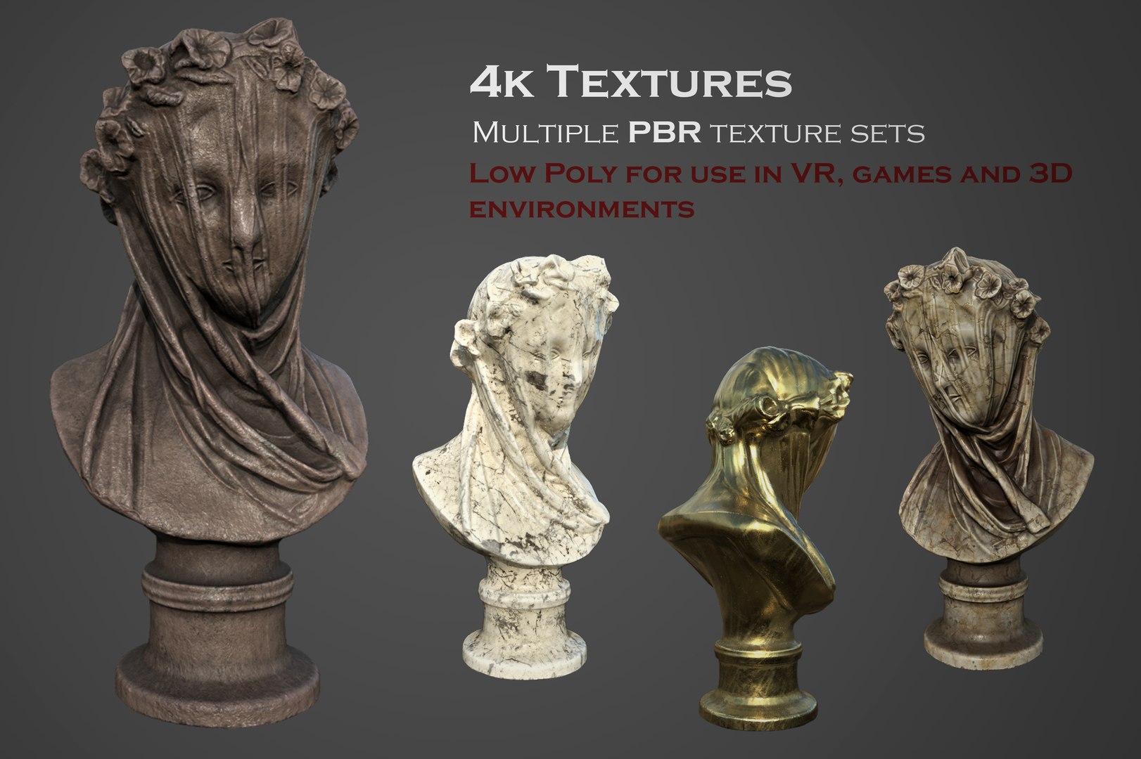 3D Model The Veiled Lady Bust - TurboSquid 1825717