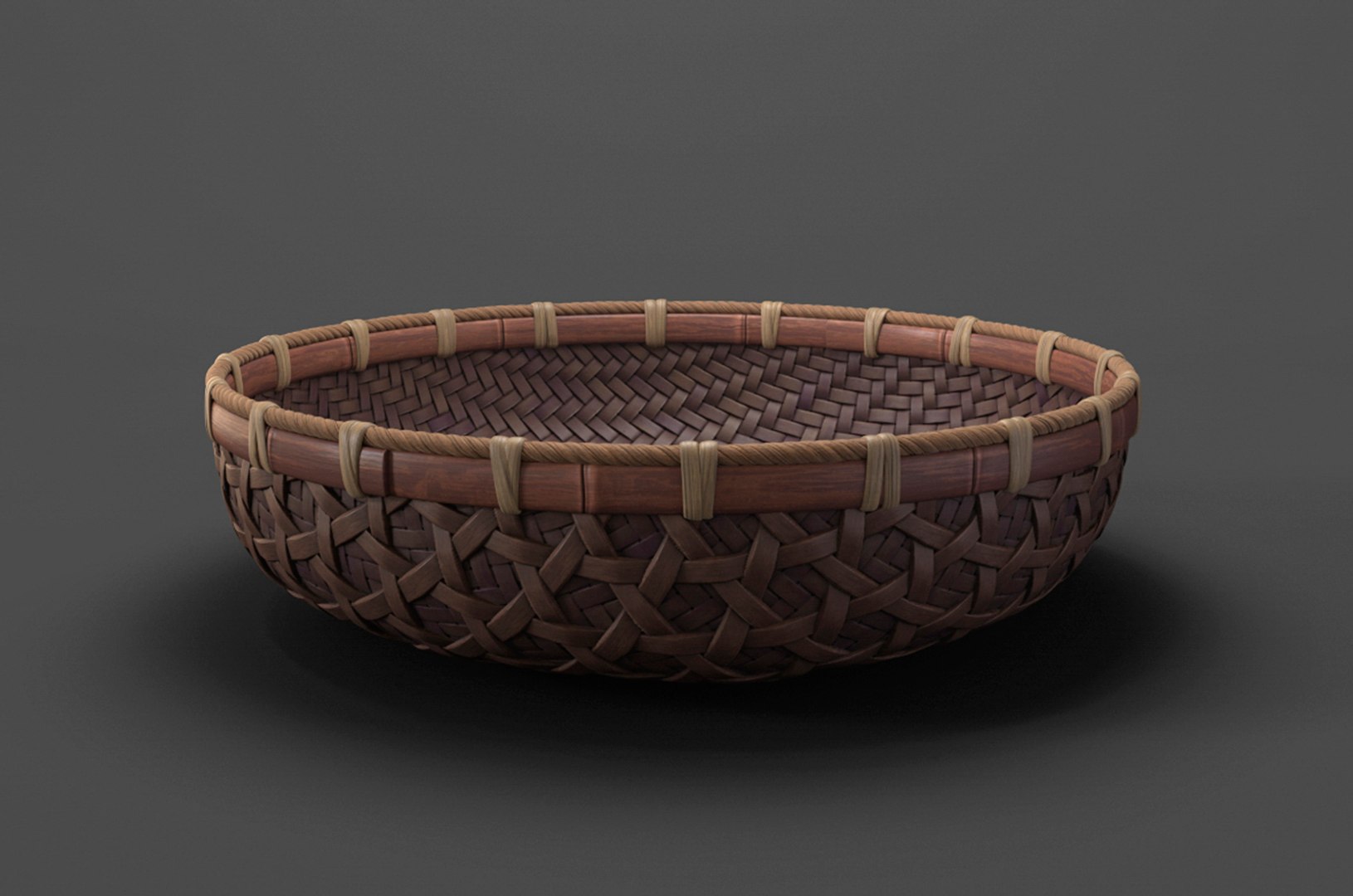 Chinese Basket Bamboo Weaving Rattan Weaving Basket Sieve 3D Model ...
