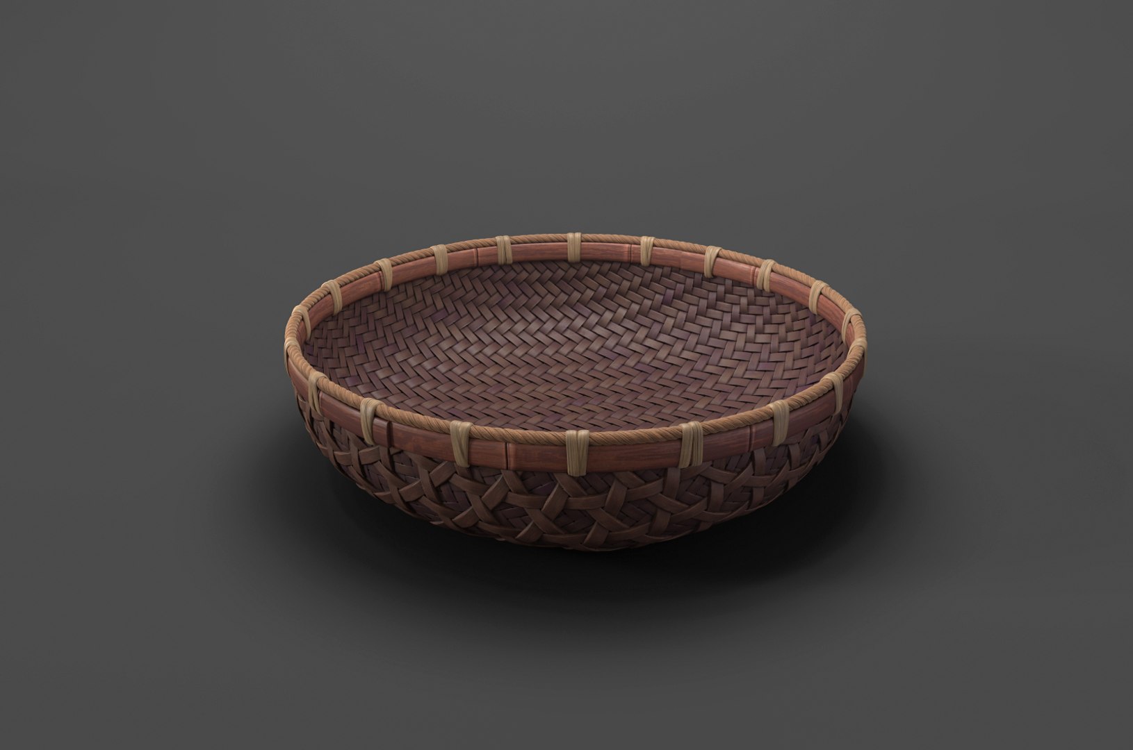 Chinese Basket Bamboo Weaving Rattan Weaving Basket Sieve 3D Model ...
