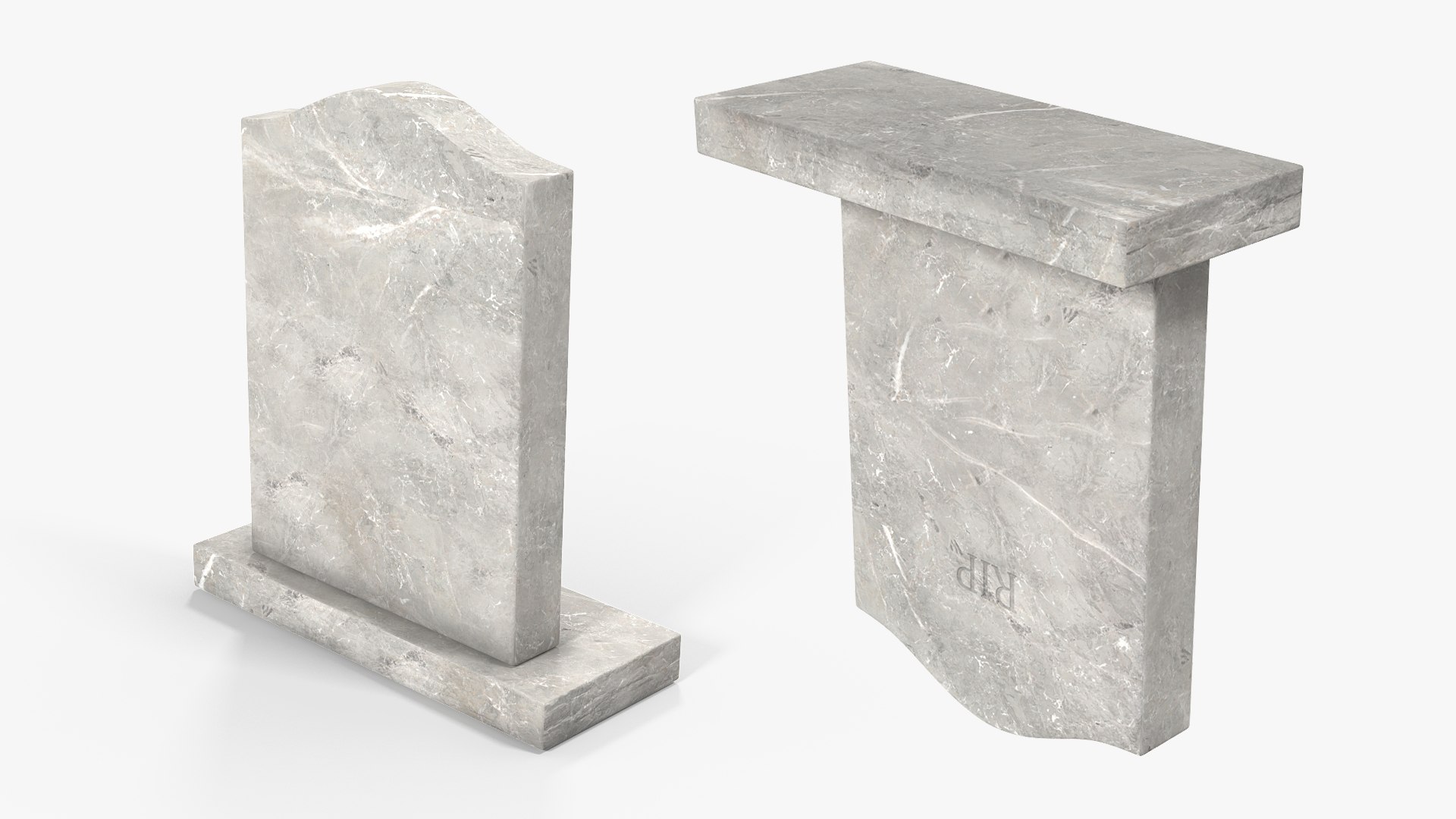 3D Marble Headstone Grave Model - TurboSquid 1445534