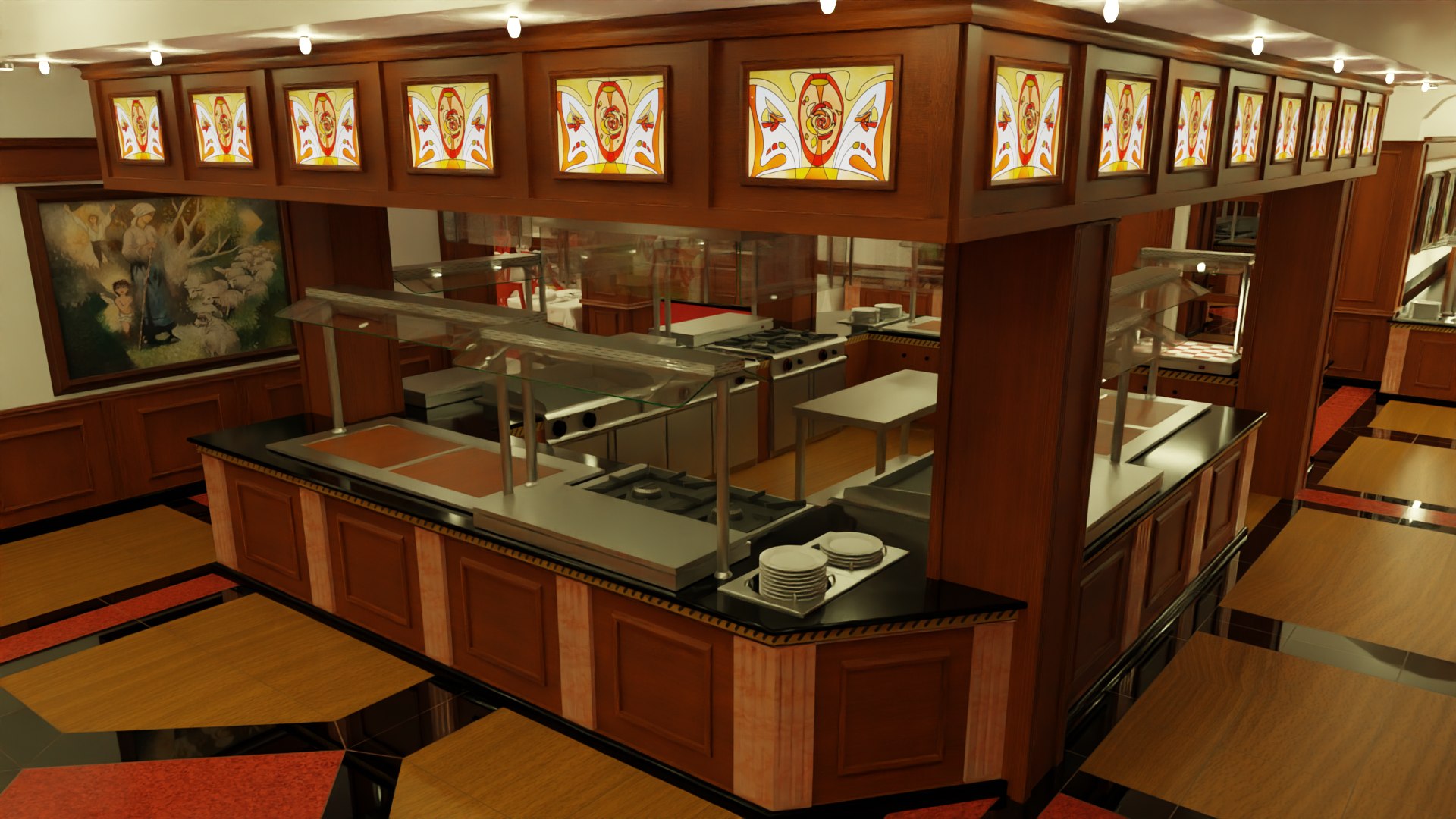 3D Hotel-Restaurant Buffet Model - TurboSquid 1833122