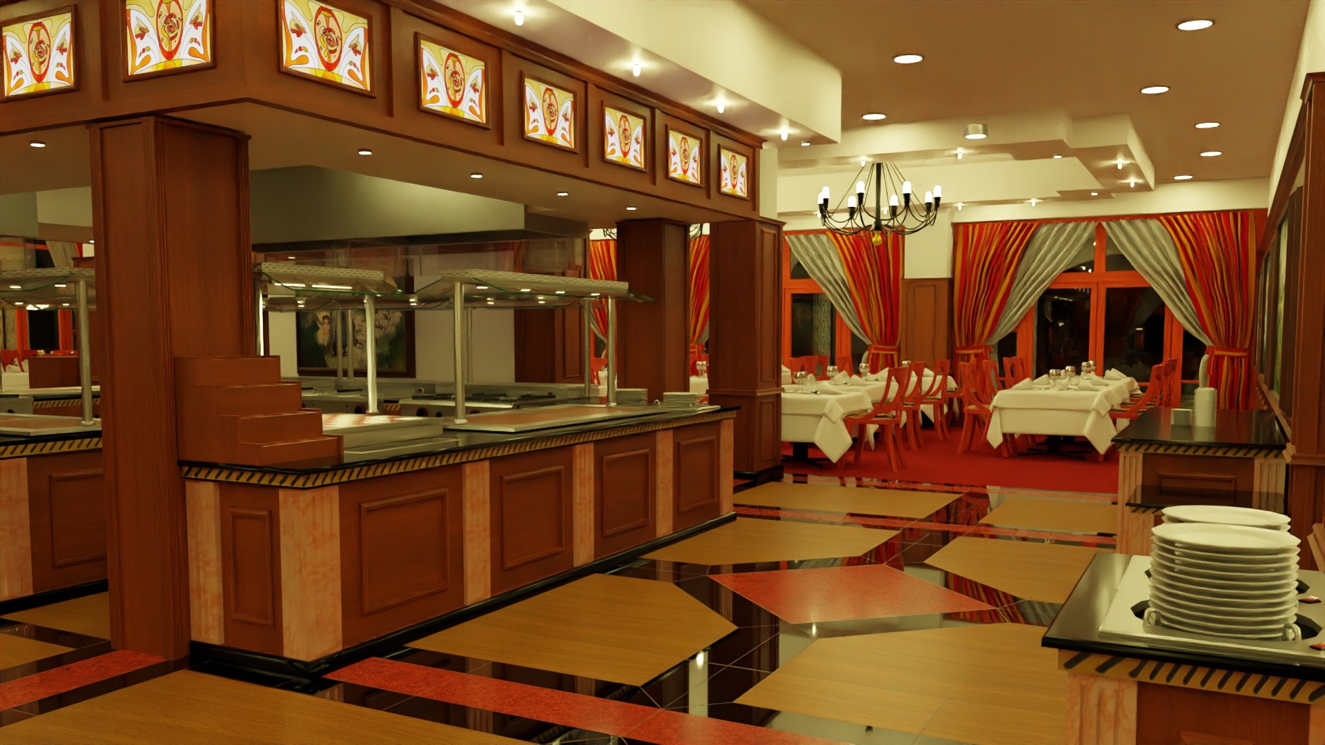 3D Hotel-Restaurant Buffet Model - TurboSquid 1833122