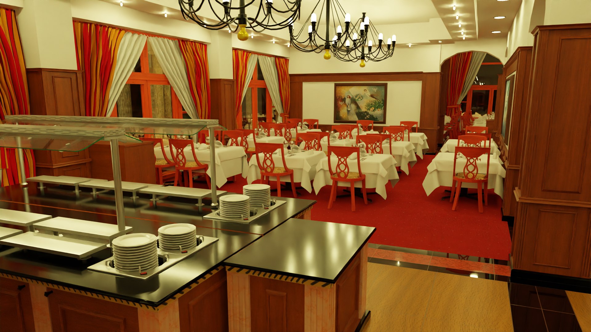 3D Hotel-Restaurant Buffet Model - TurboSquid 1833122