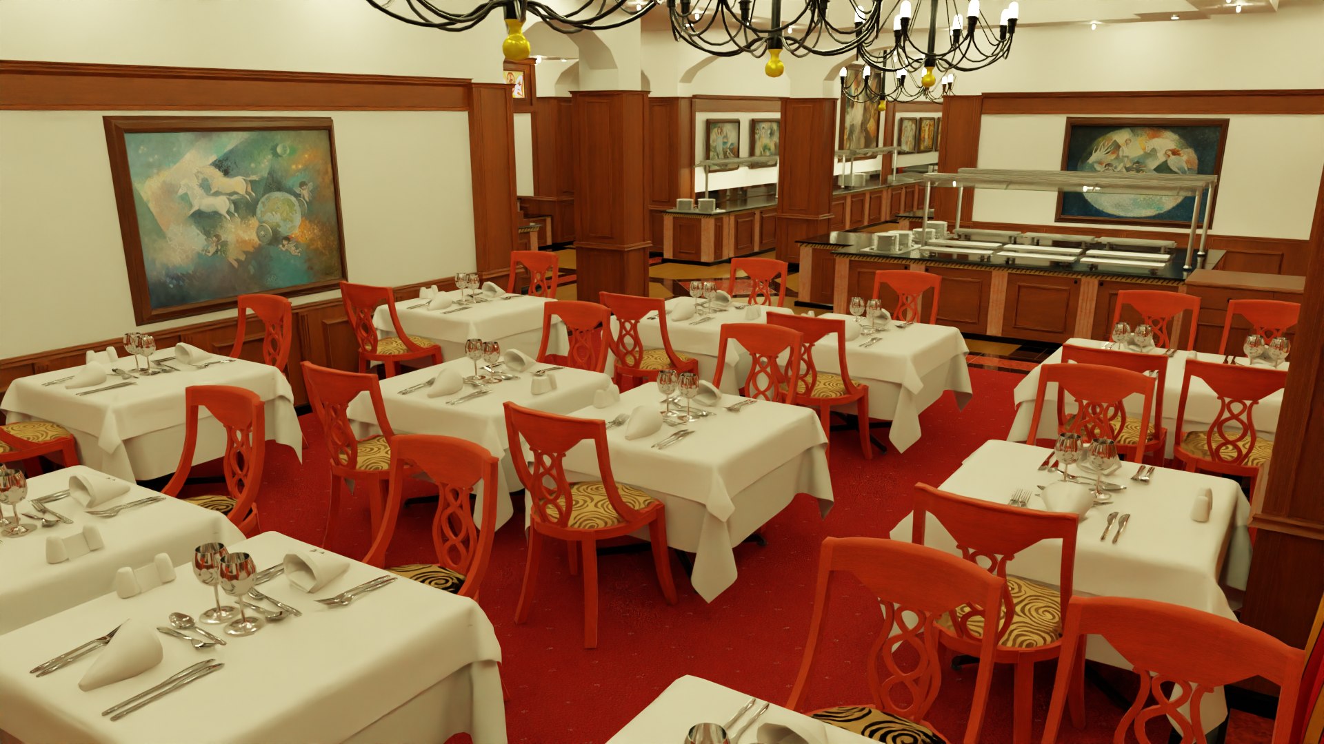 3D Hotel-Restaurant Buffet Model - TurboSquid 1833122