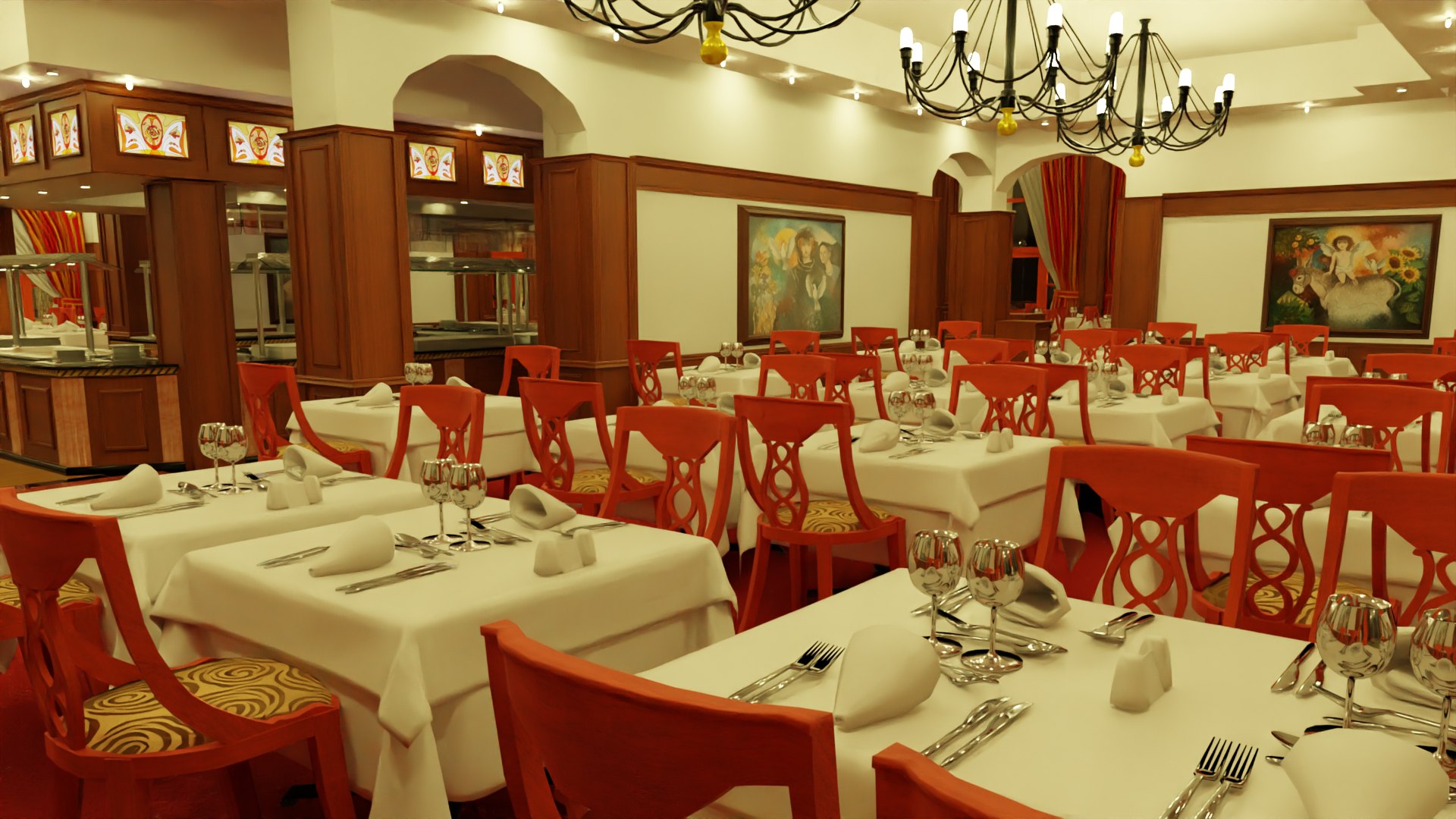 3D Hotel-Restaurant Buffet Model - TurboSquid 1833122