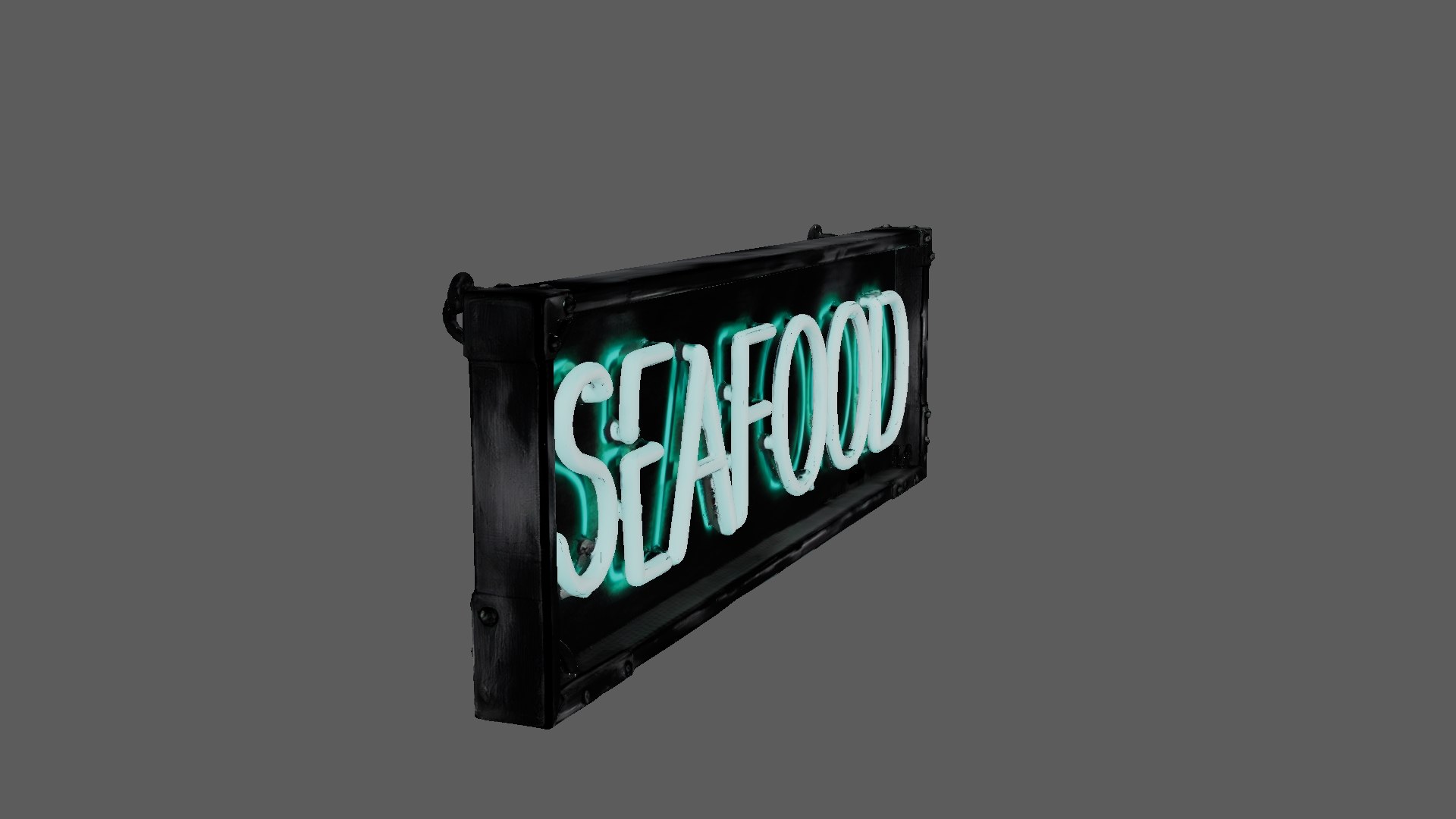 Stylized Neon Signboard - Seafood Restaurant Sign 3D - TurboSquid 2571849
