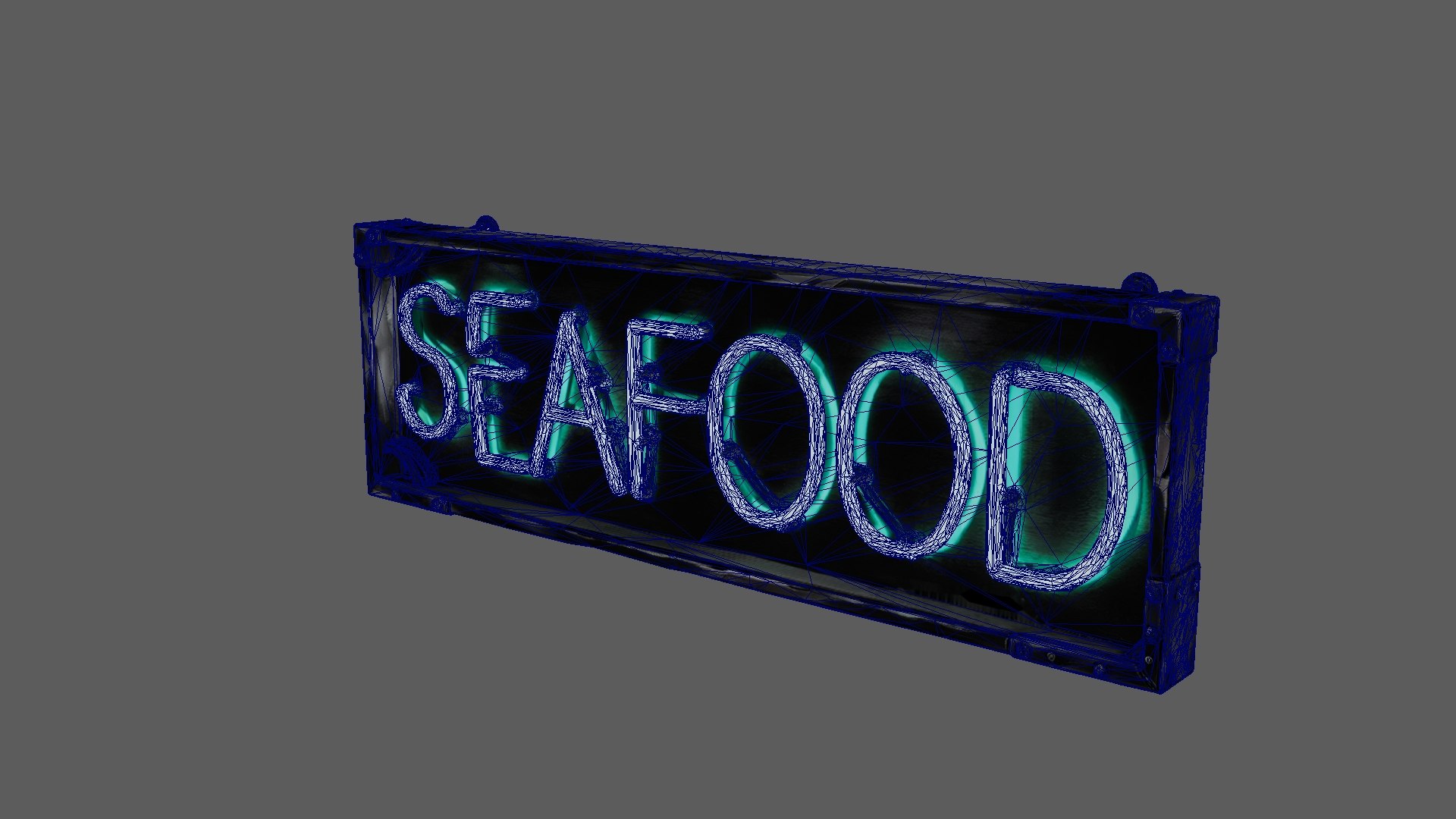 Stylized Neon Signboard - Seafood Restaurant Sign 3D - TurboSquid 2571849