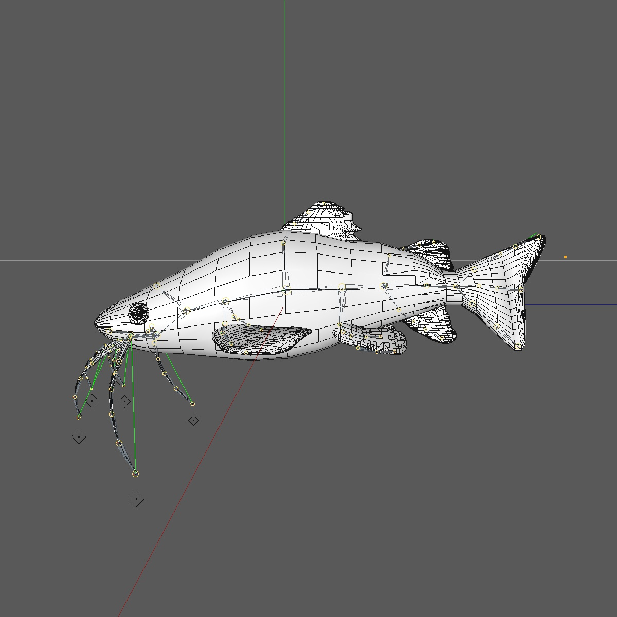 swimming red tail catfish c4d
