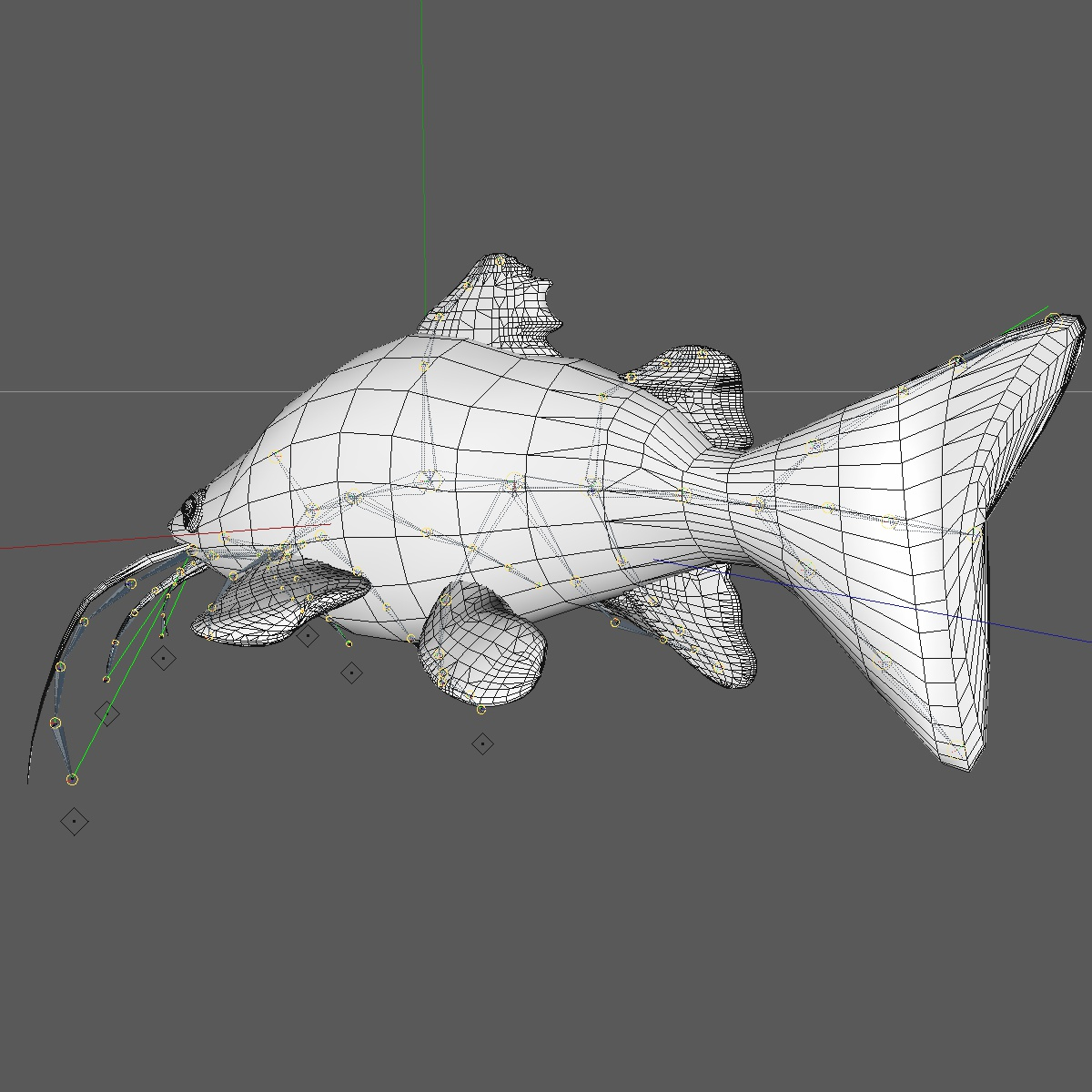 swimming red tail catfish c4d