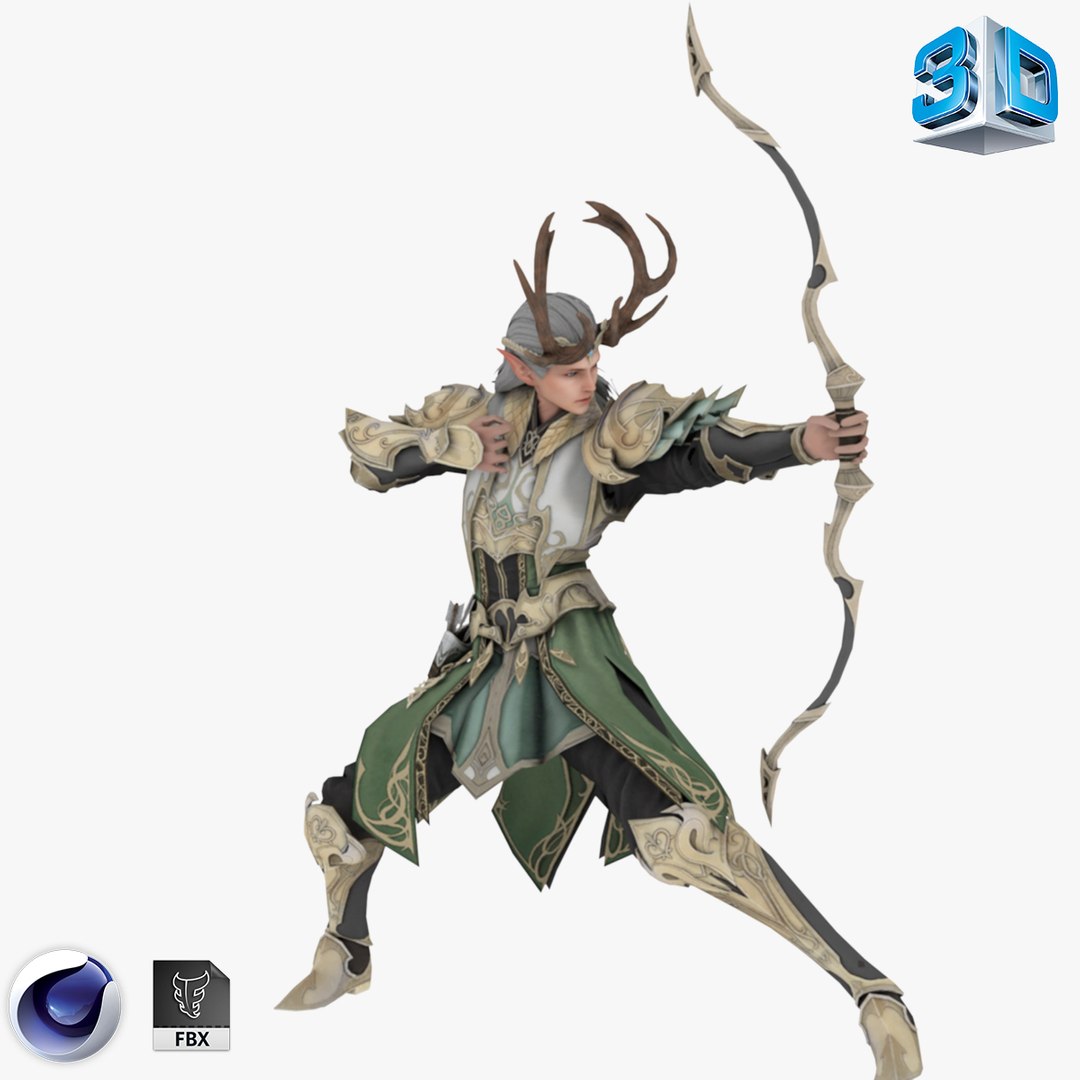 3d Elf Warrior Archer Turbosquid 2186545 5099