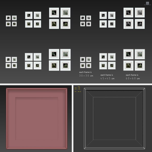 3D picture frames set model - TurboSquid 1345839