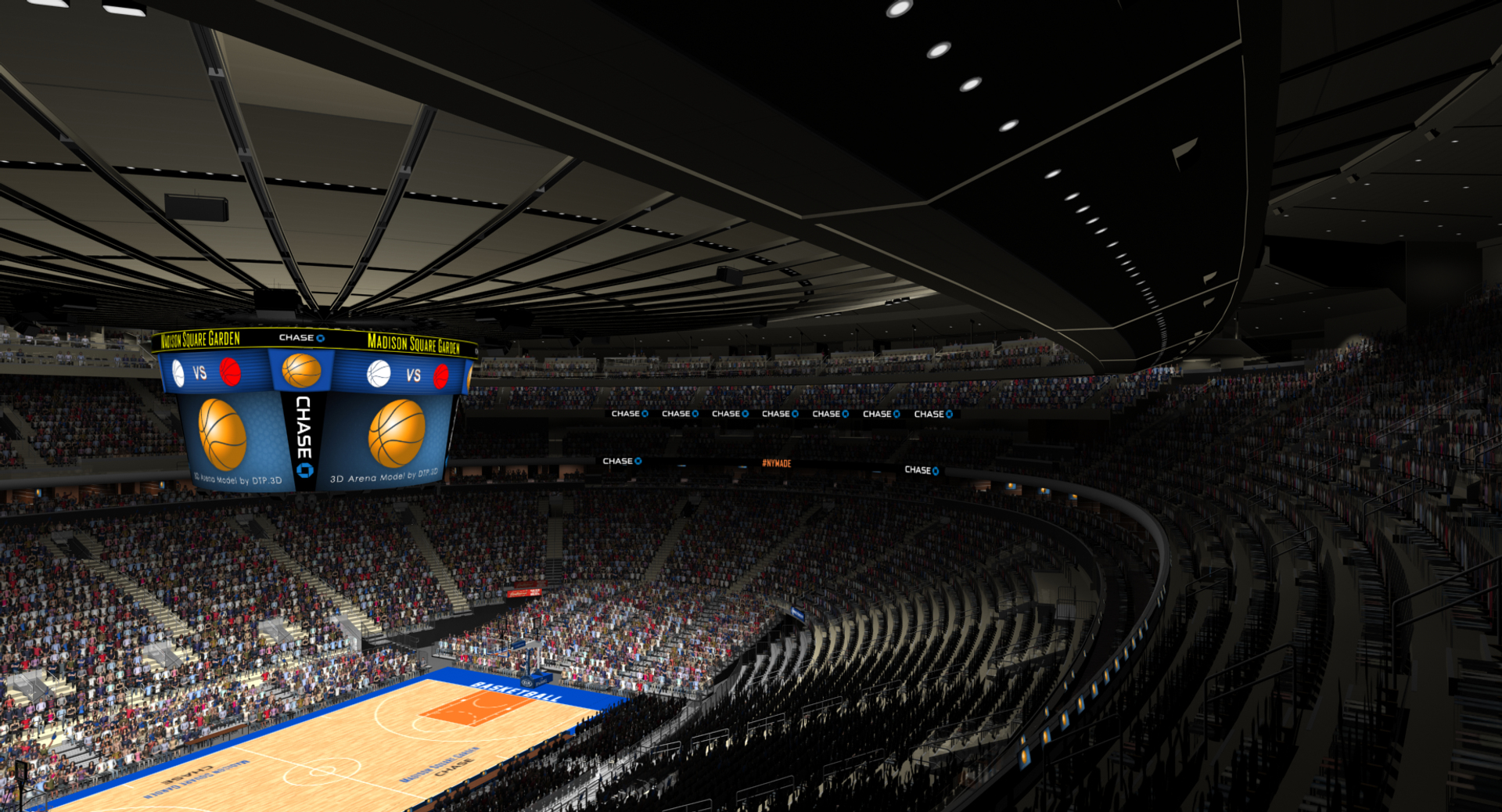 3d madison arena msg basketball model