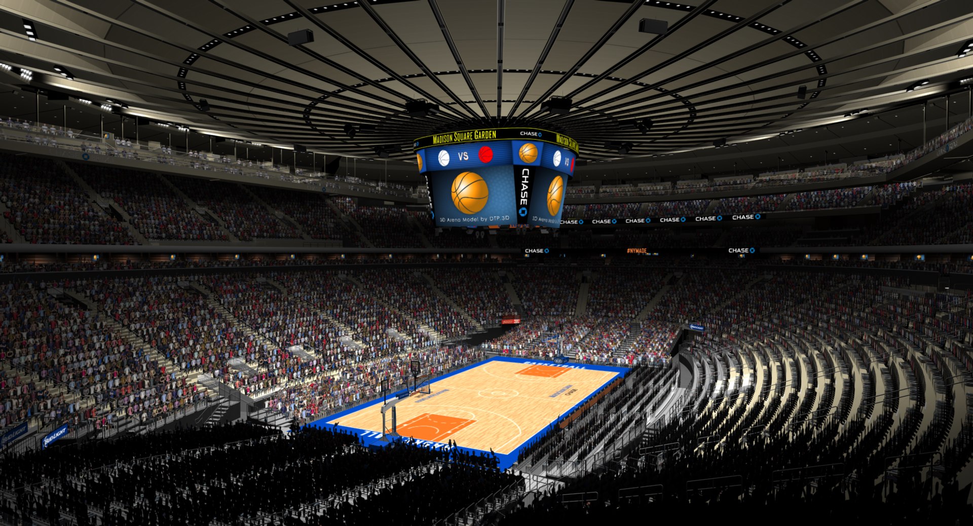3d madison arena msg basketball model
