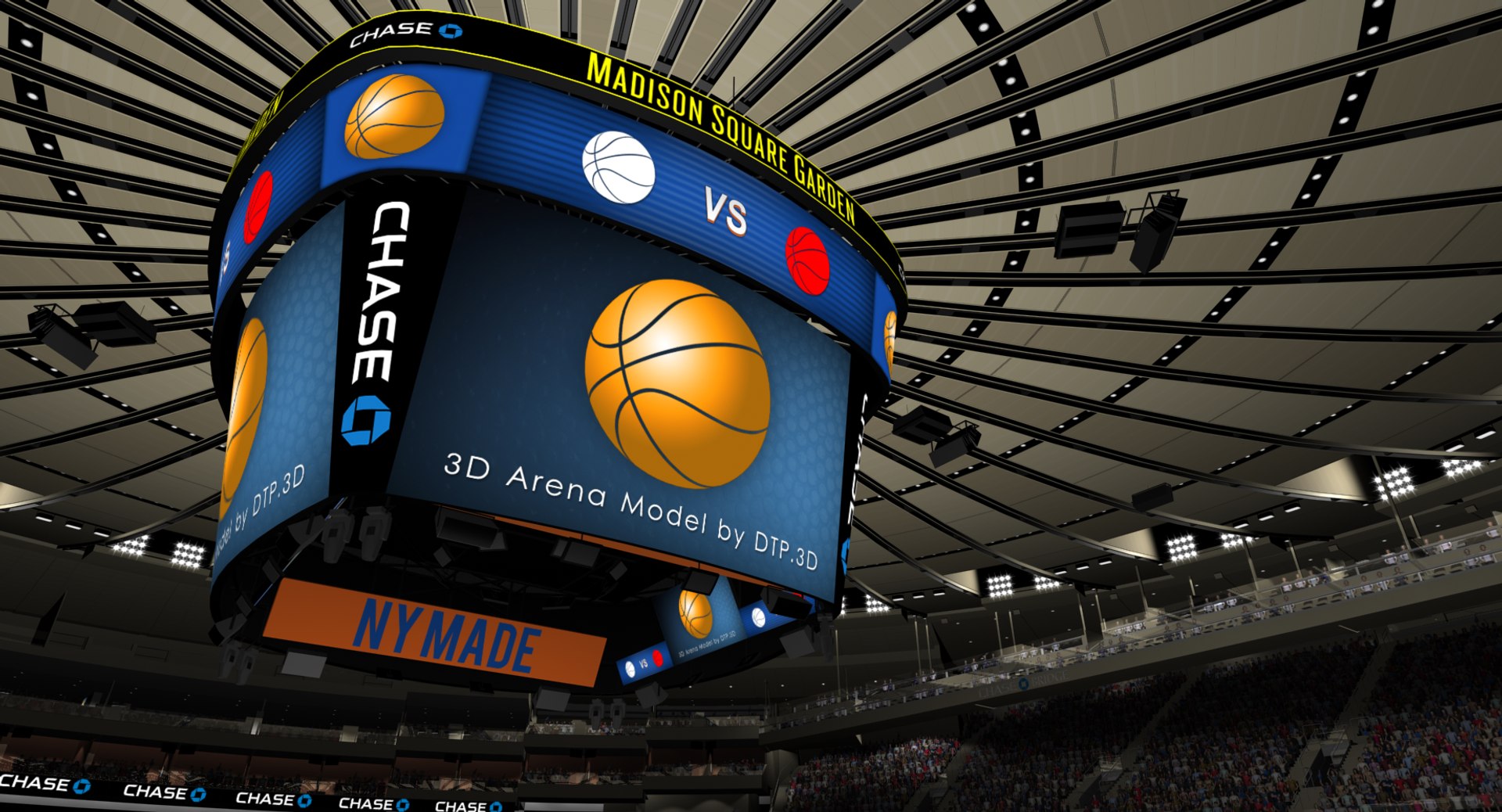3d madison arena msg basketball model