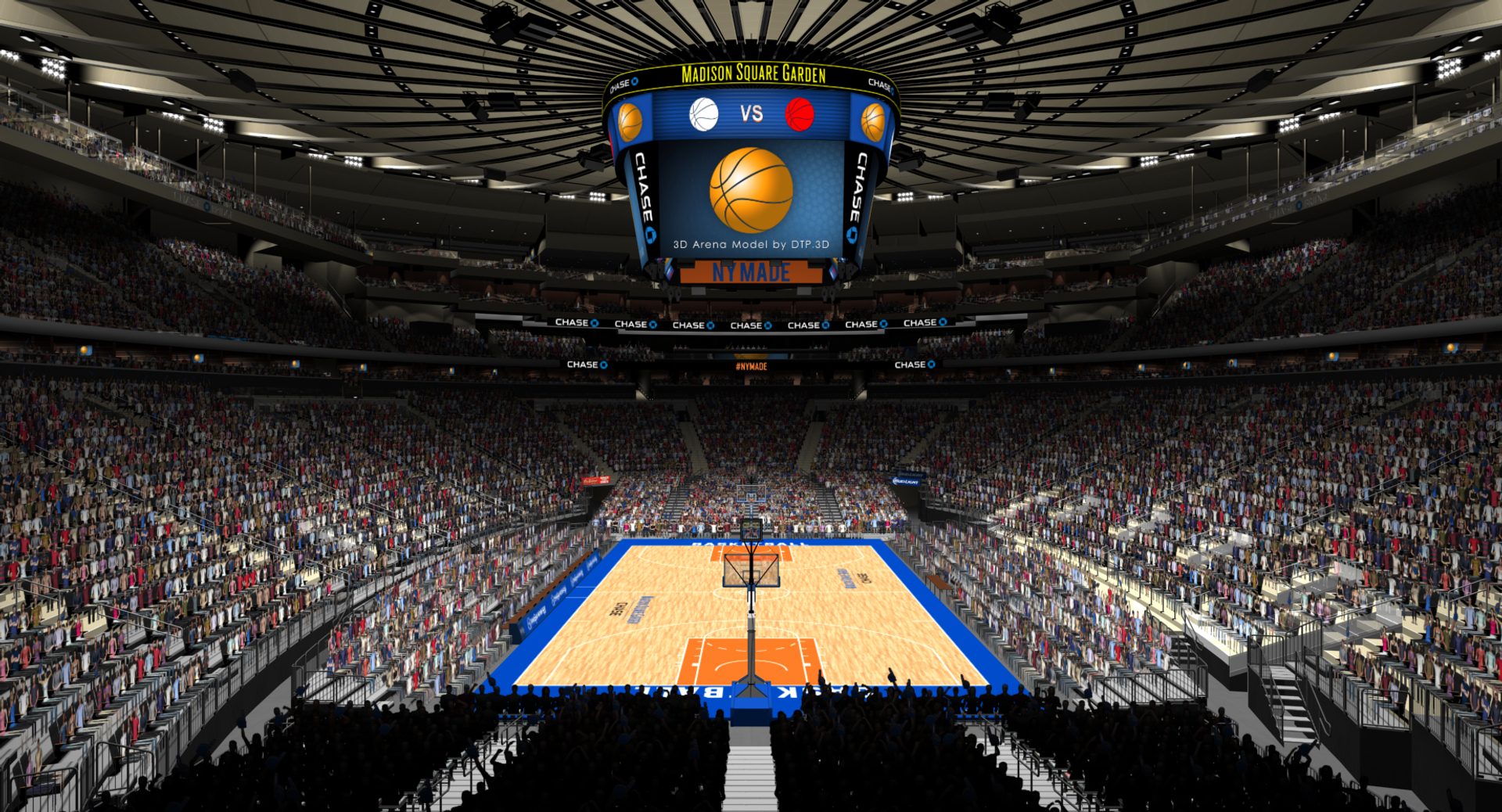 3d madison arena msg basketball model